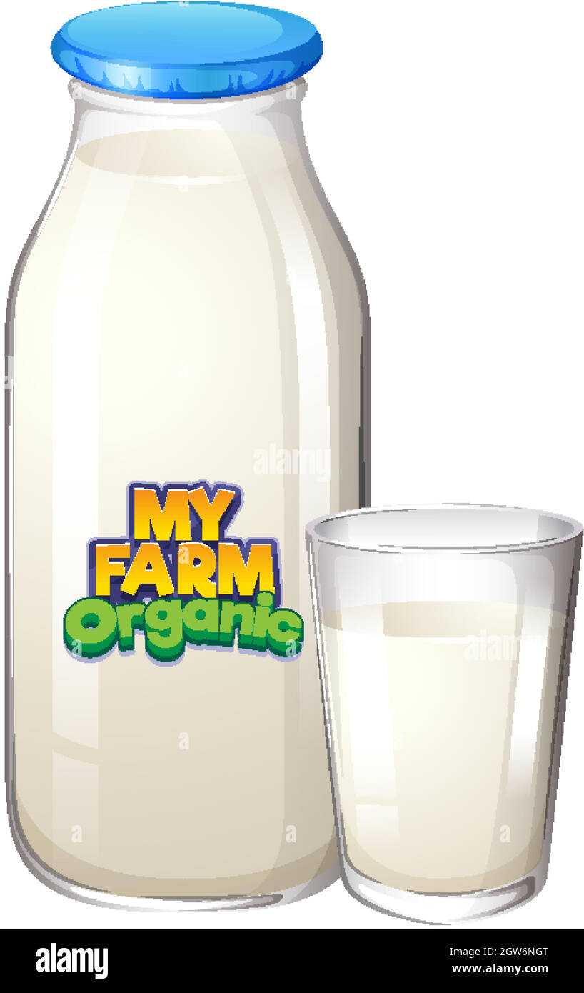 Cartoon milk in bottle Cut Out Stock Images & Pictures - Alamy