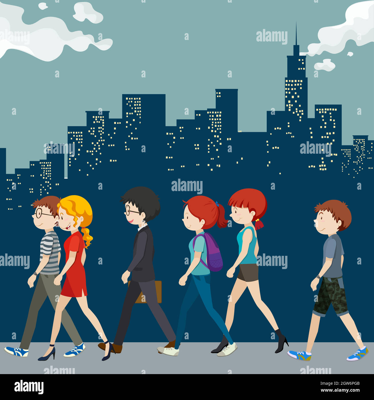 Lifestyle street walking Stock Vector Images - Alamy
