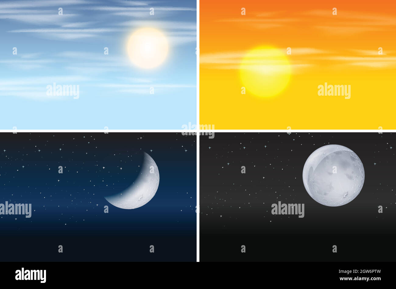 Set of day and night scenes Stock Vector Image & Art - Alamy