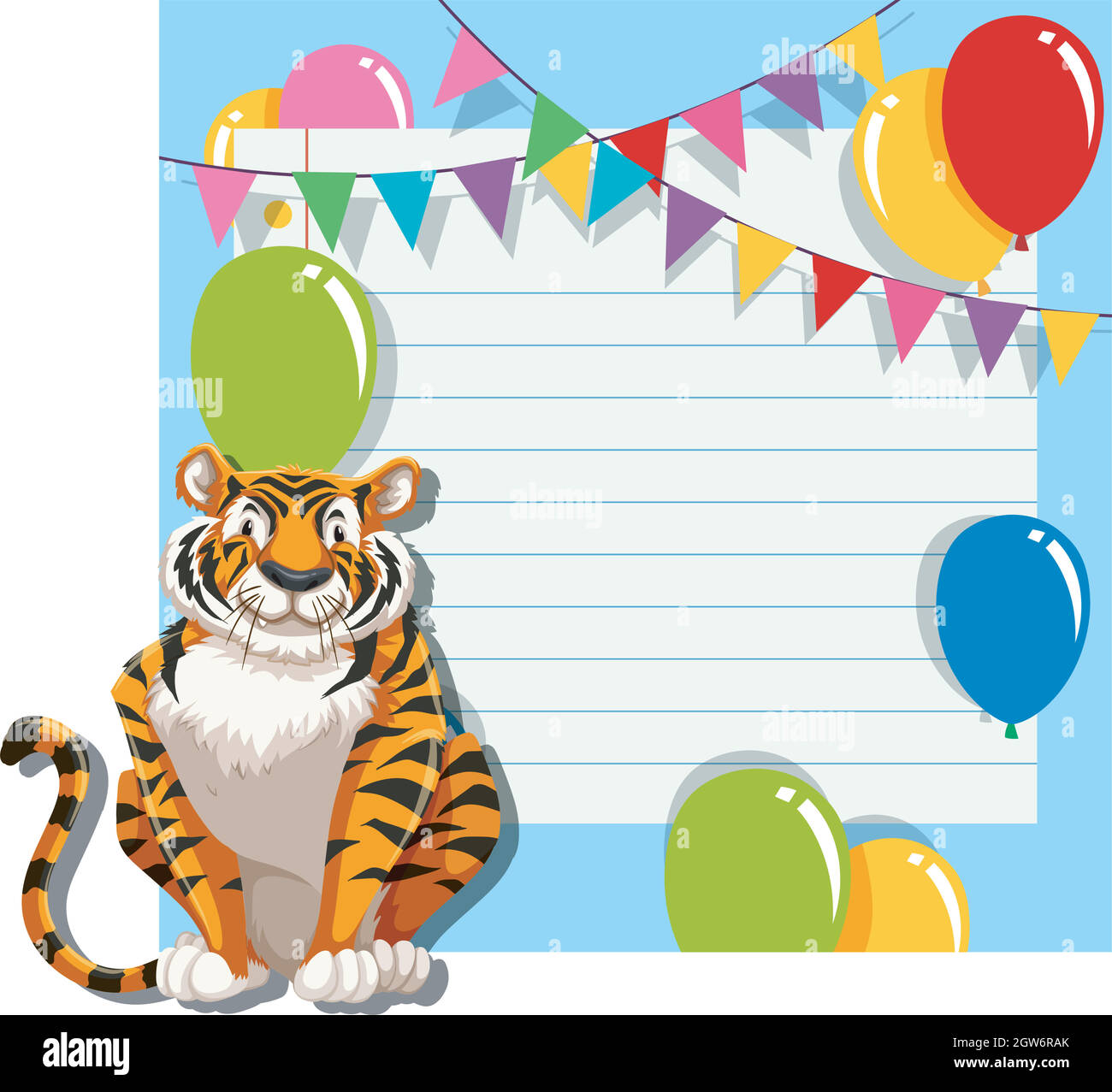 Tiger on note template Stock Vector Image & Art - Alamy