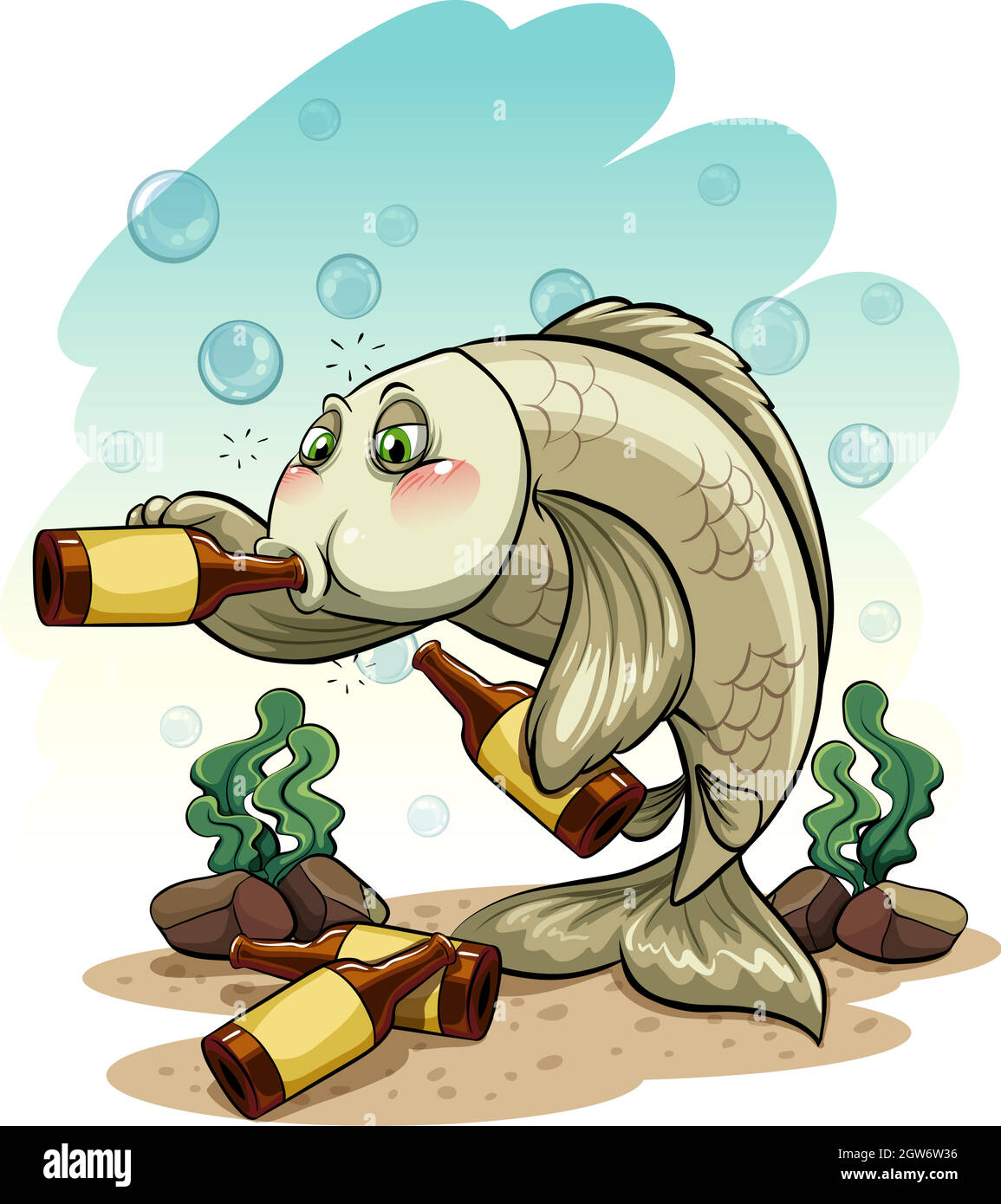 Drunk fish under the sea Stock Vector Image & Art - Alamy
