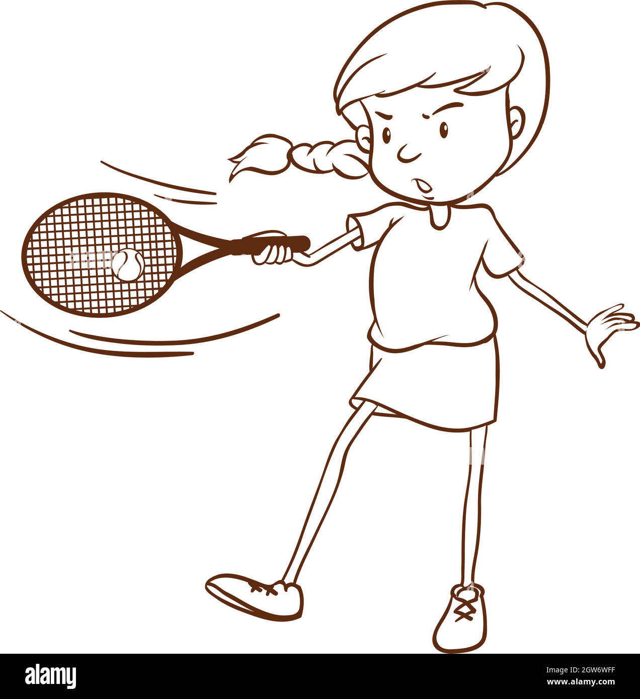 A simple sketch of a female tennis player Stock Vector Image & Art - Alamy