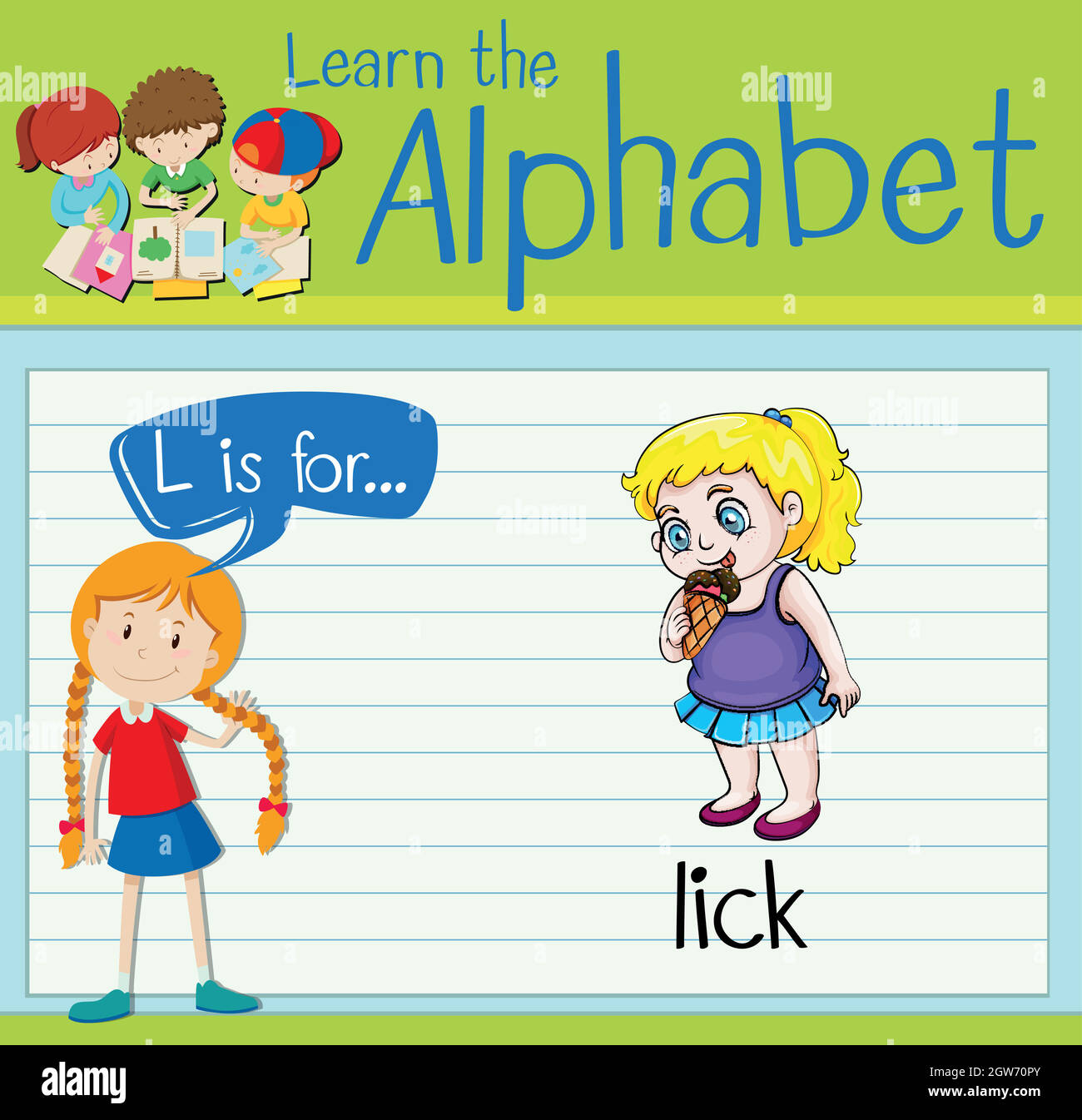 Flashcard letter L is for lick Stock Vector Image & Art - Alamy