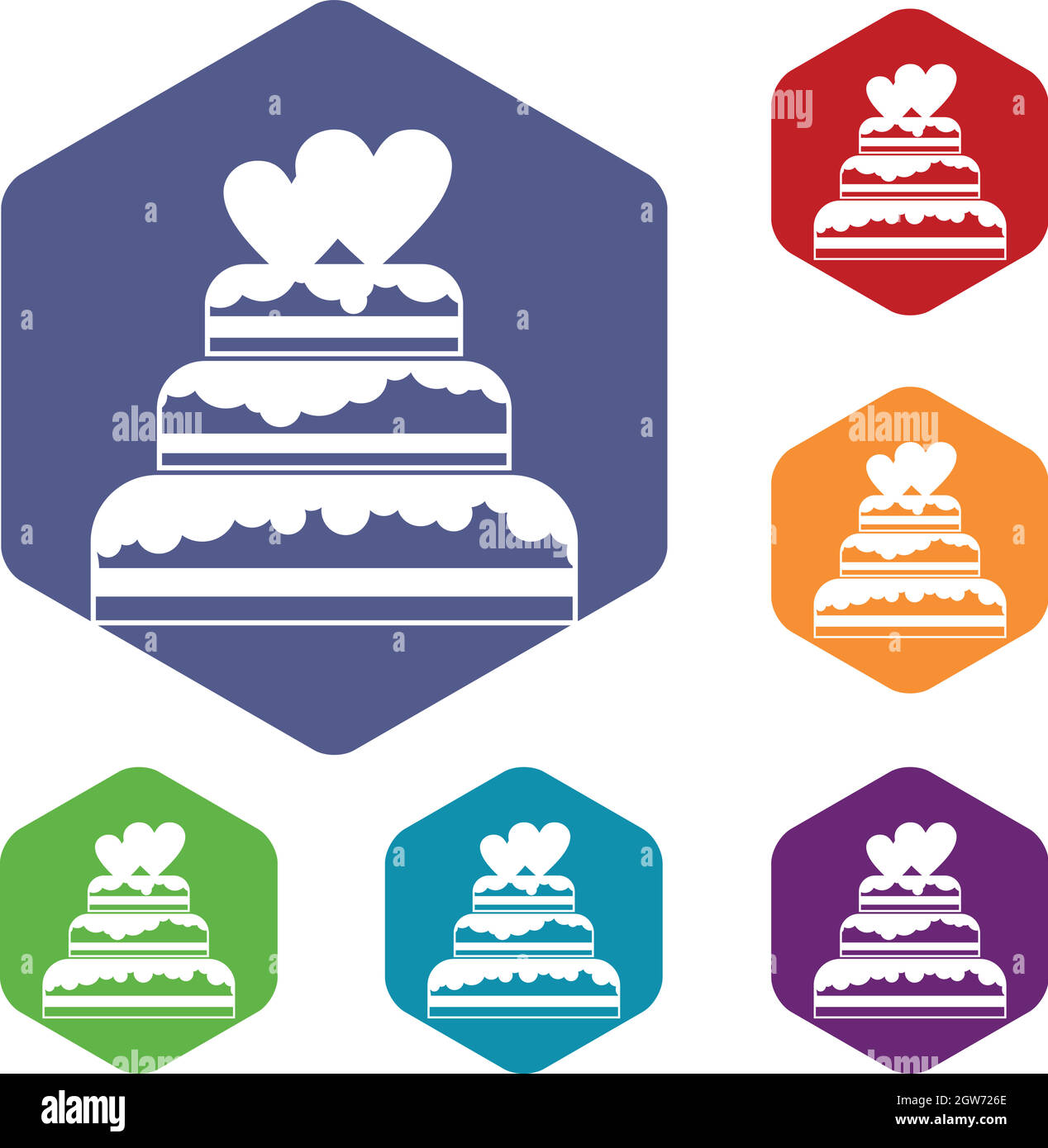 Wedding cake icons set Stock Vector Image & Art - Alamy