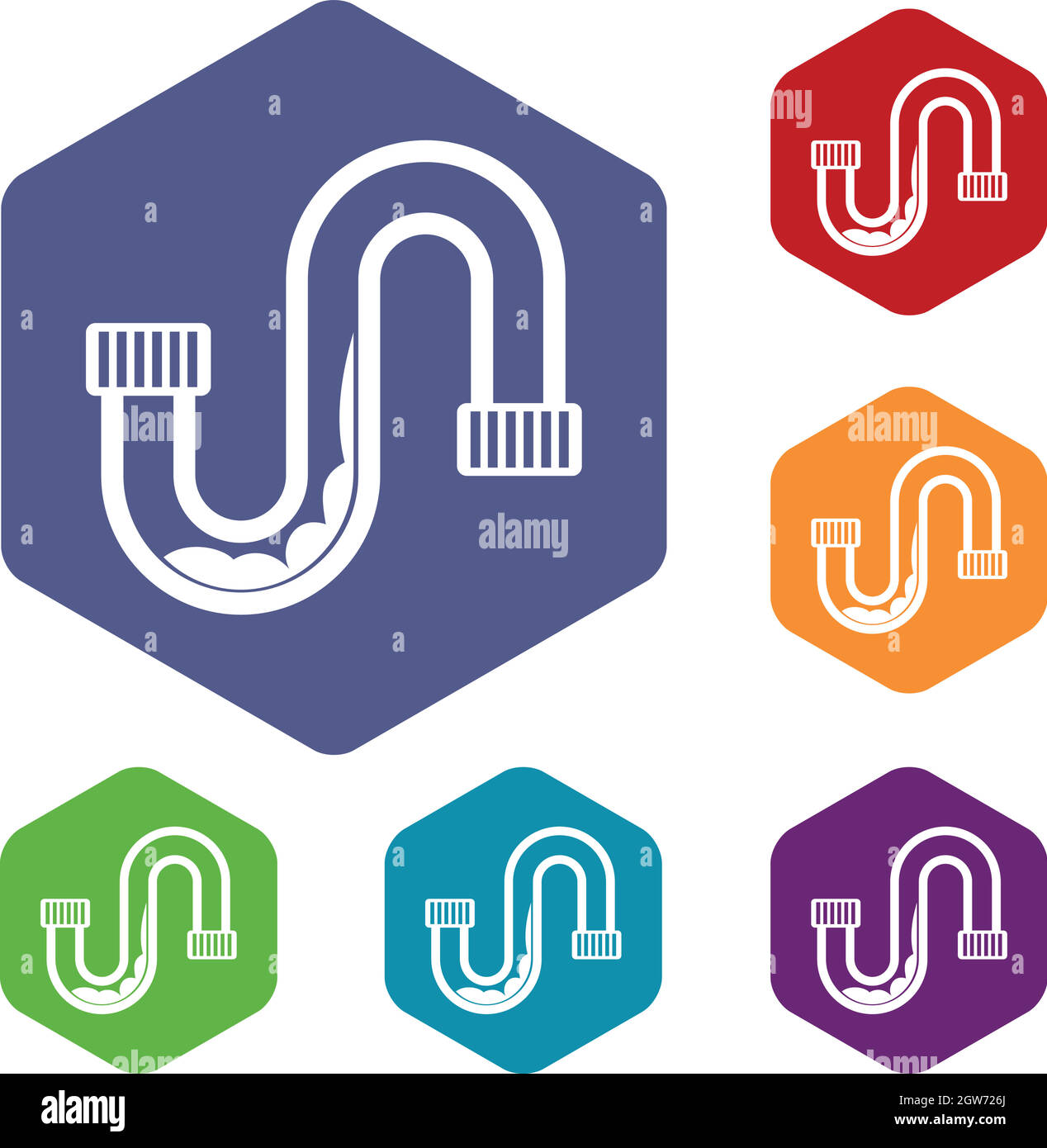 Clog in the pipe icons set Stock Vector Image & Art - Alamy