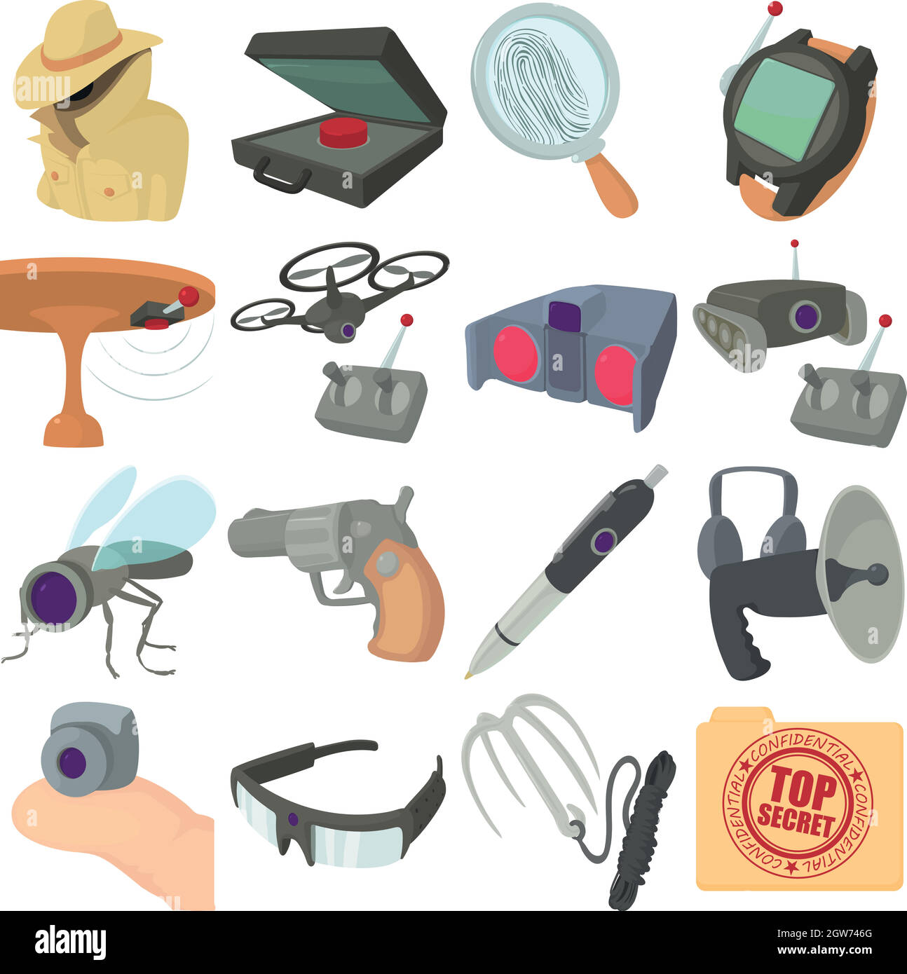 Security camera icon set Cut Out Stock Images & Pictures - Alamy