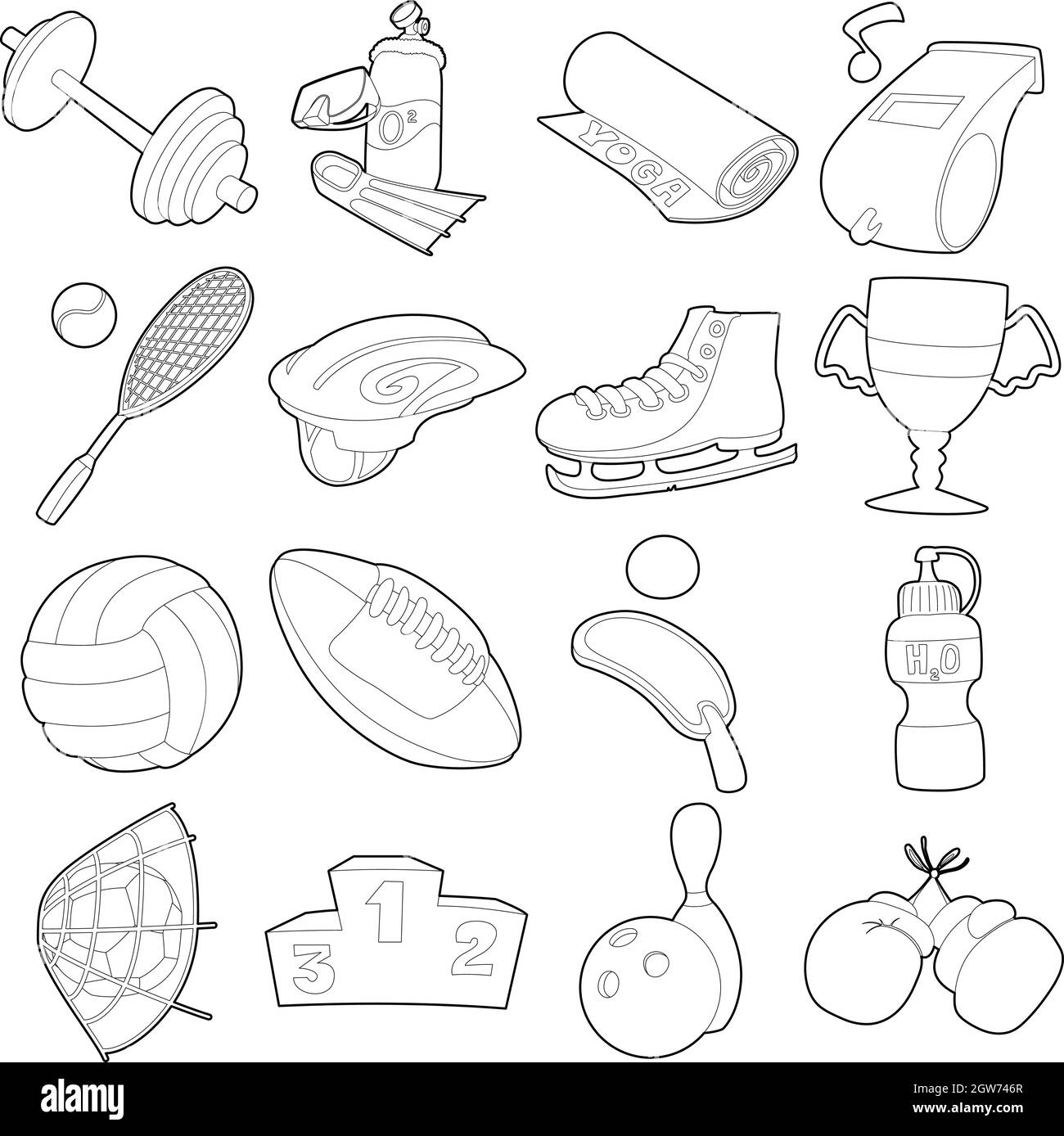 Sport gear icon outline Cut Out Stock Images & Pictures - Alamy