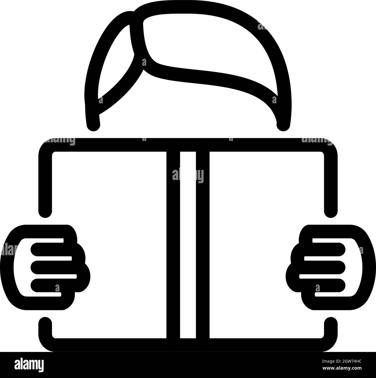 Icon Of Boy Reading Book Stock Vector Image & Art - Alamy