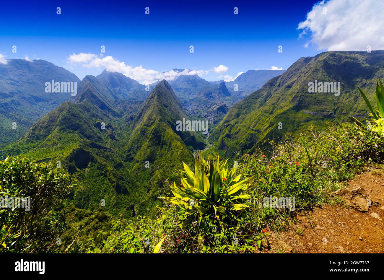 Cirque de Mafate, Dos d'Ane at Reunion Island Stock Photo - Alamy