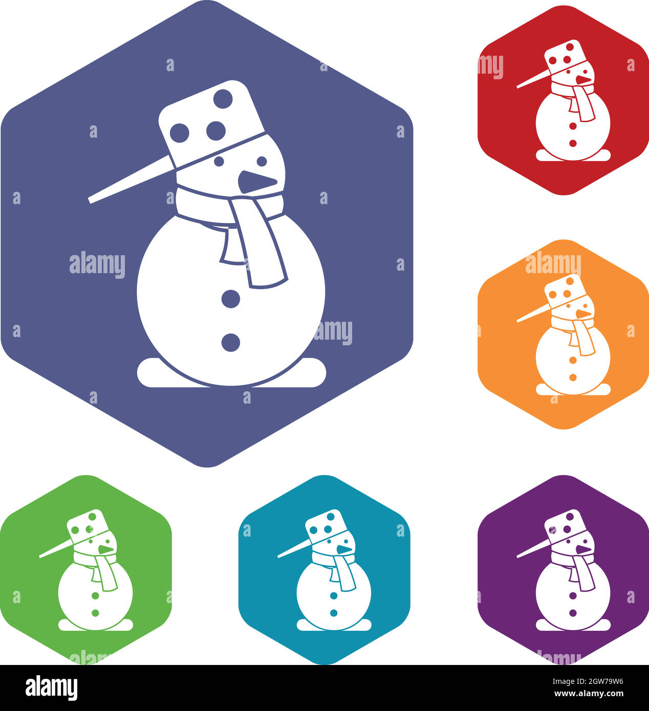 Snowman icons set Stock Vector Image & Art - Alamy