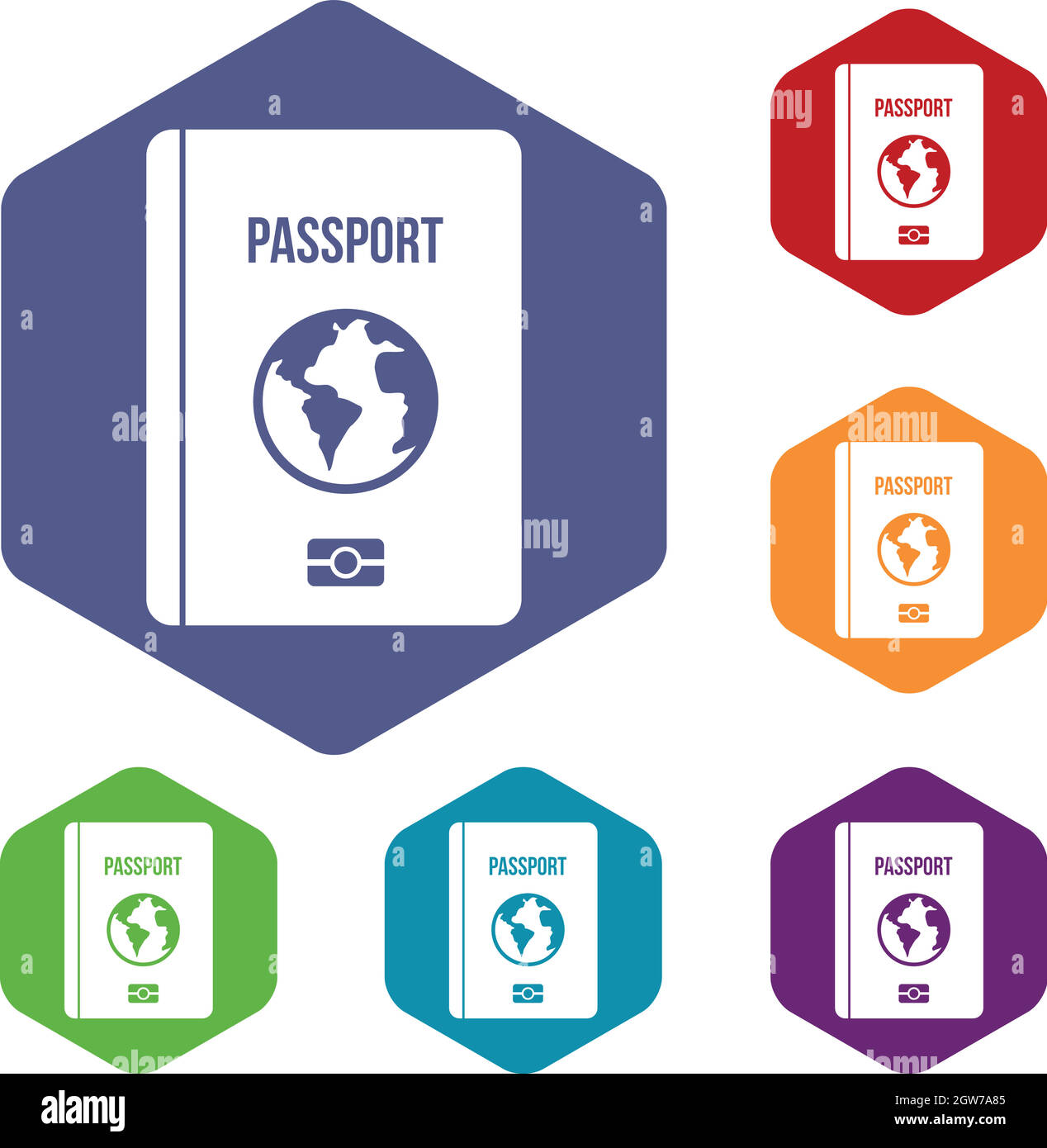 Passport icons set Stock Vector Image & Art - Alamy