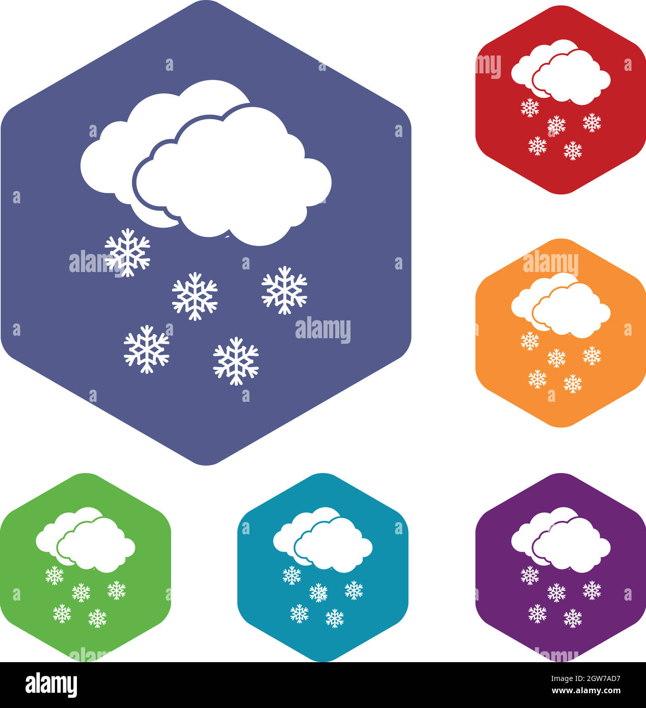 Cloud and snowflakes icons set Stock Vector Image & Art - Alamy