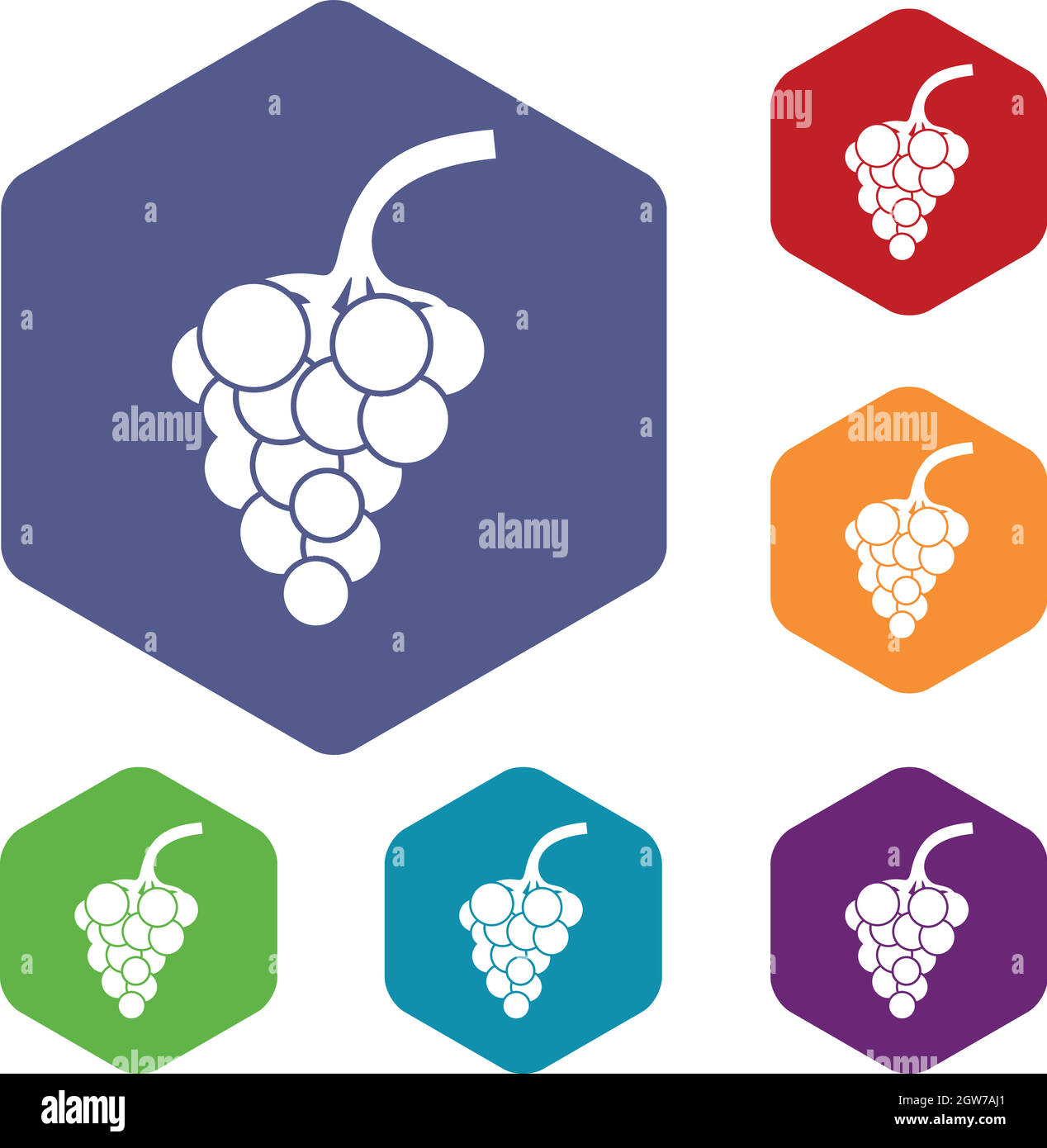 Grape branch icons set Stock Vector Image & Art - Alamy