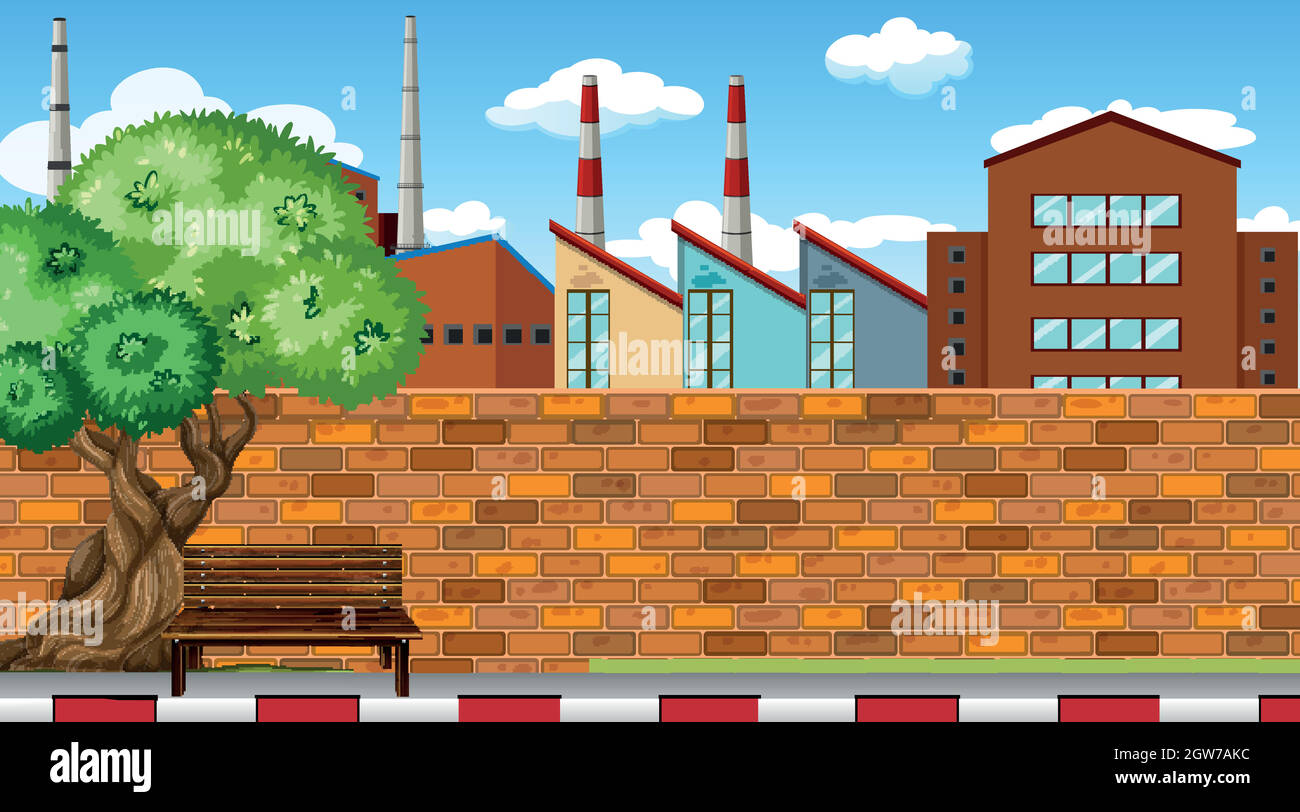 Factory bench road Stock Vector Images - Alamy