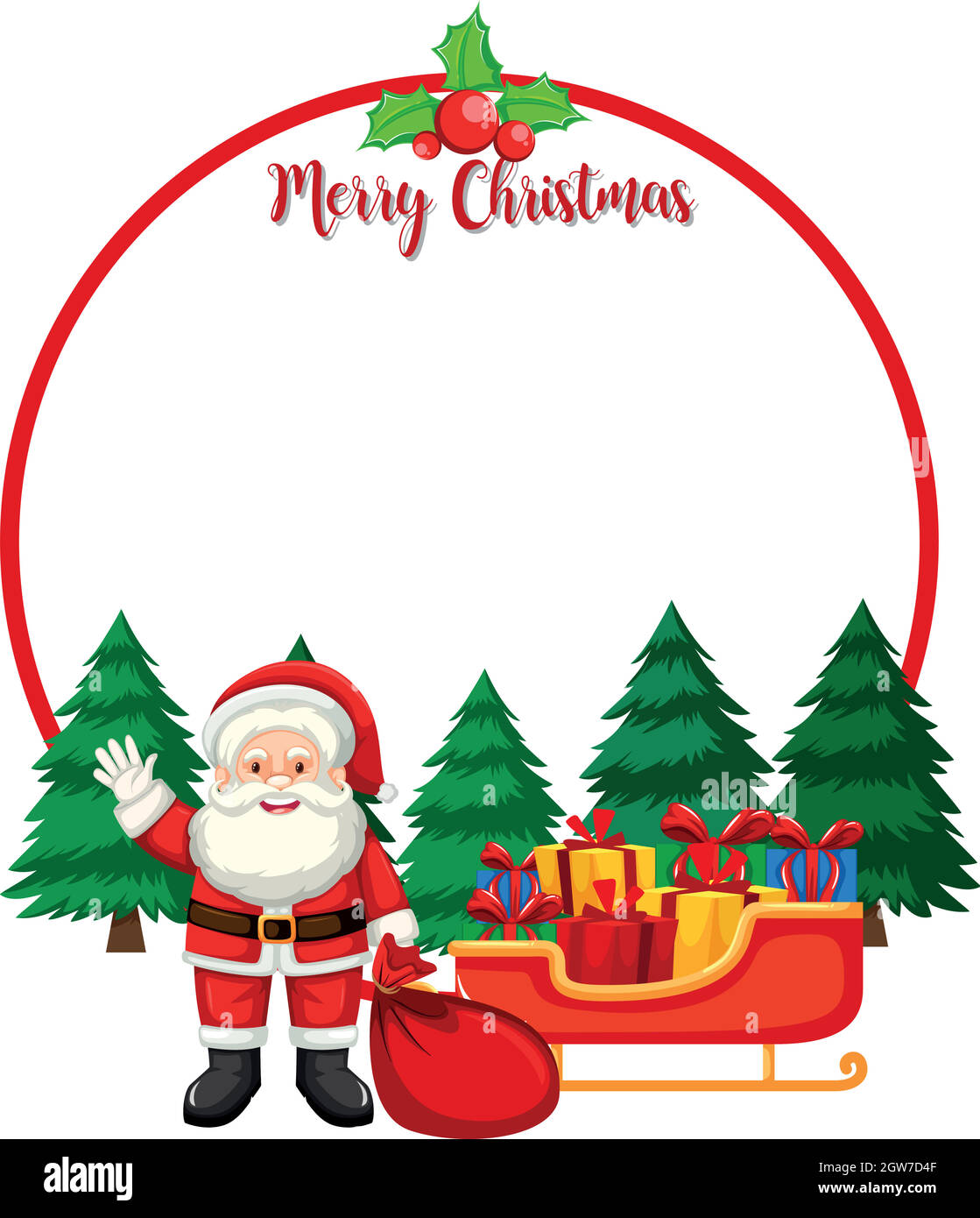 Santa drawing card Stock Vector Images - Alamy