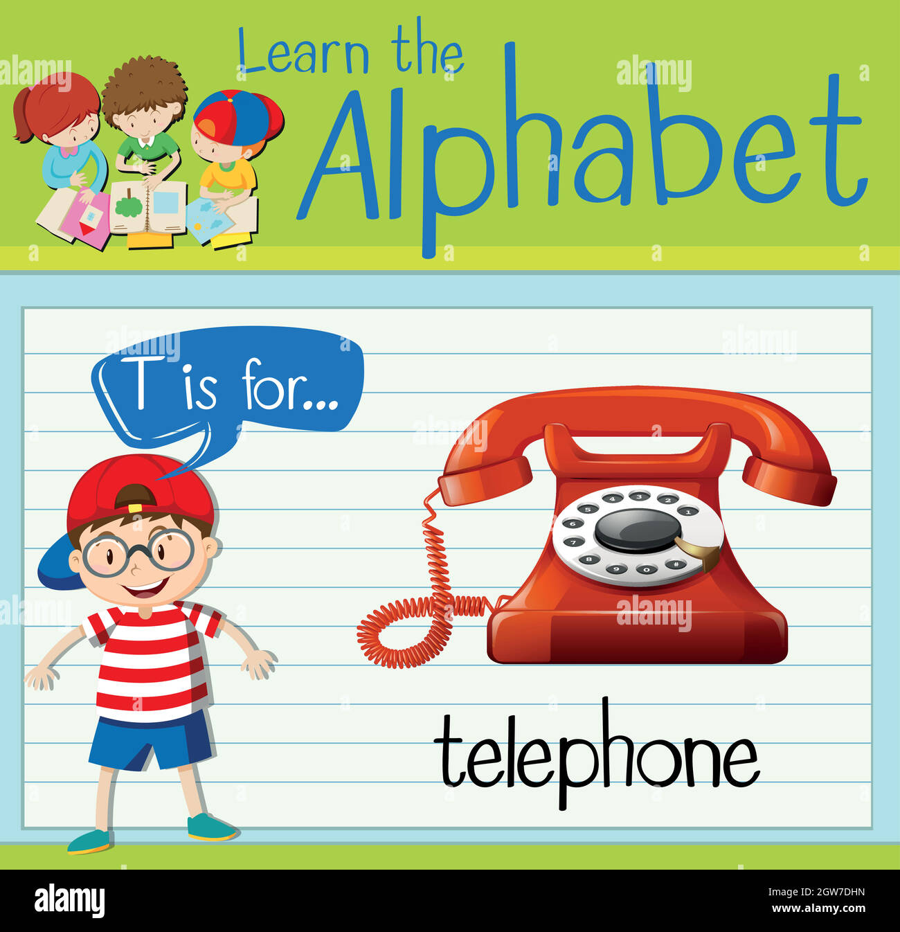 Flashcard letter T is for telephone Stock Vector Image & Art - Alamy