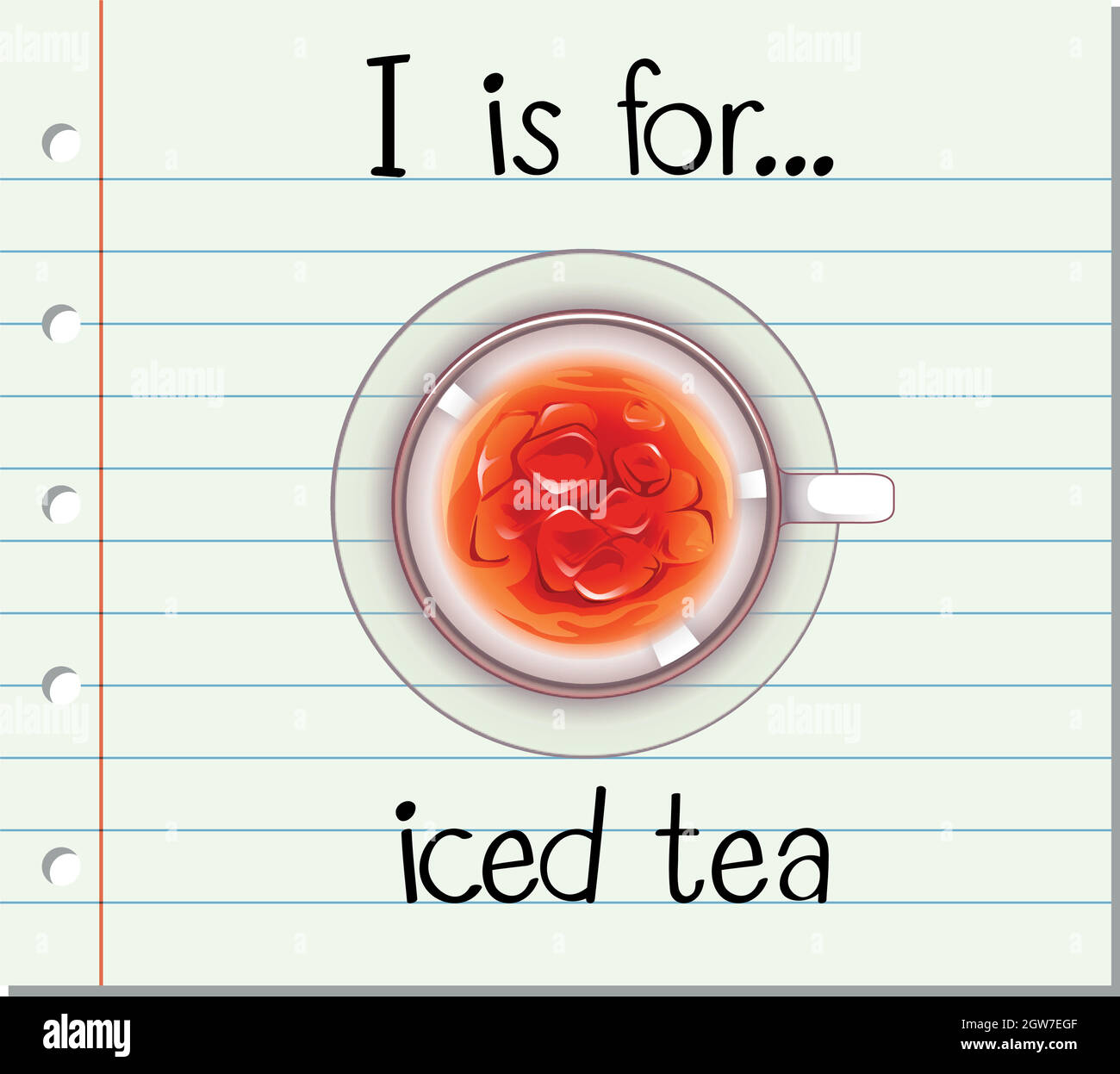 Flashcard alphabet I is for iced tea Stock Vector Image & Art - Alamy