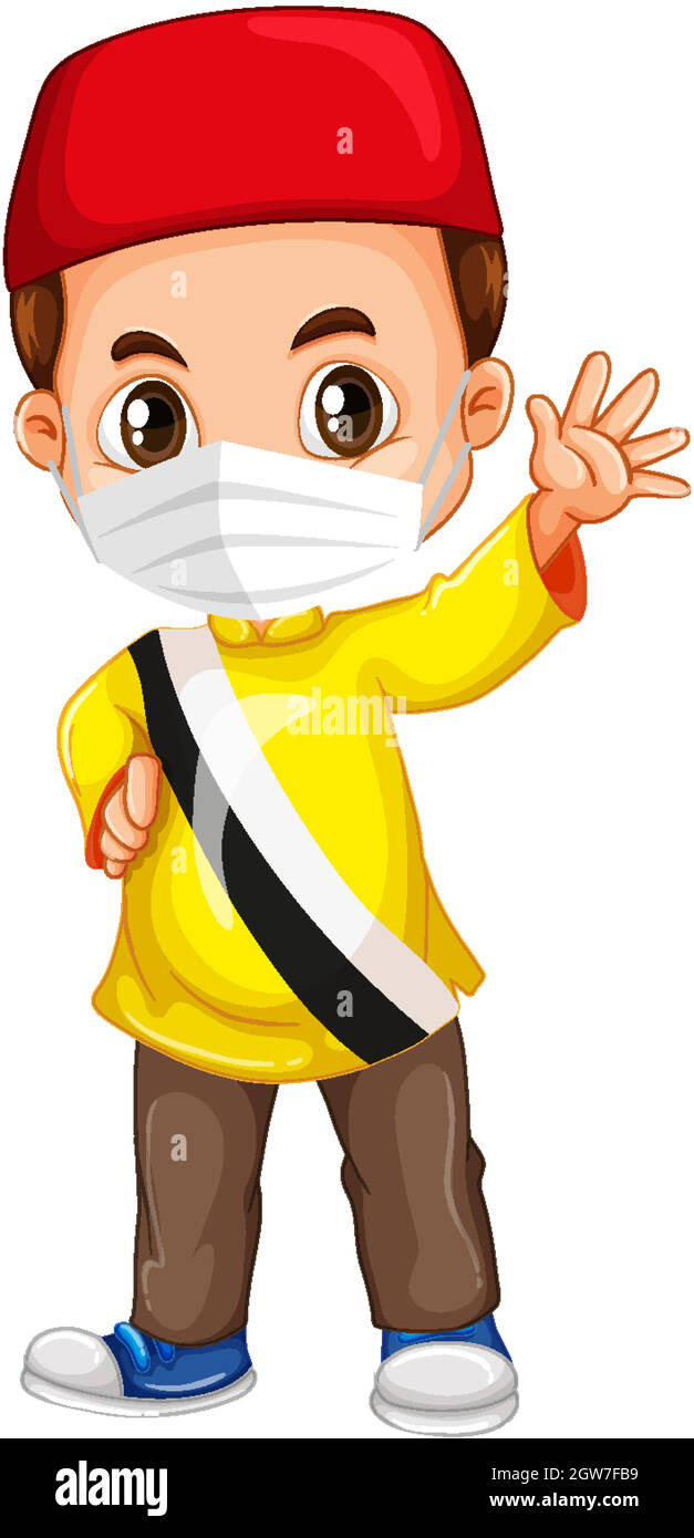 Muslim boy character wearing mask Stock Vector Image & Art - Alamy