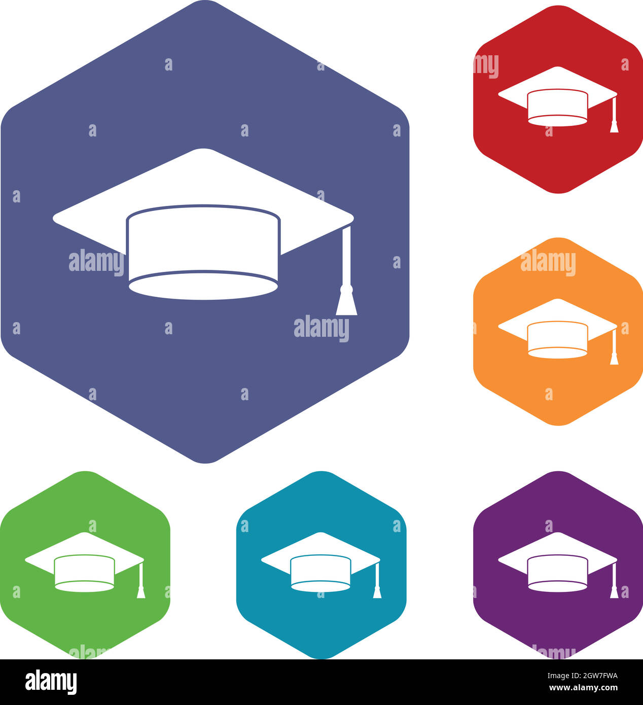 Cap student icons set Stock Vector Image & Art - Alamy