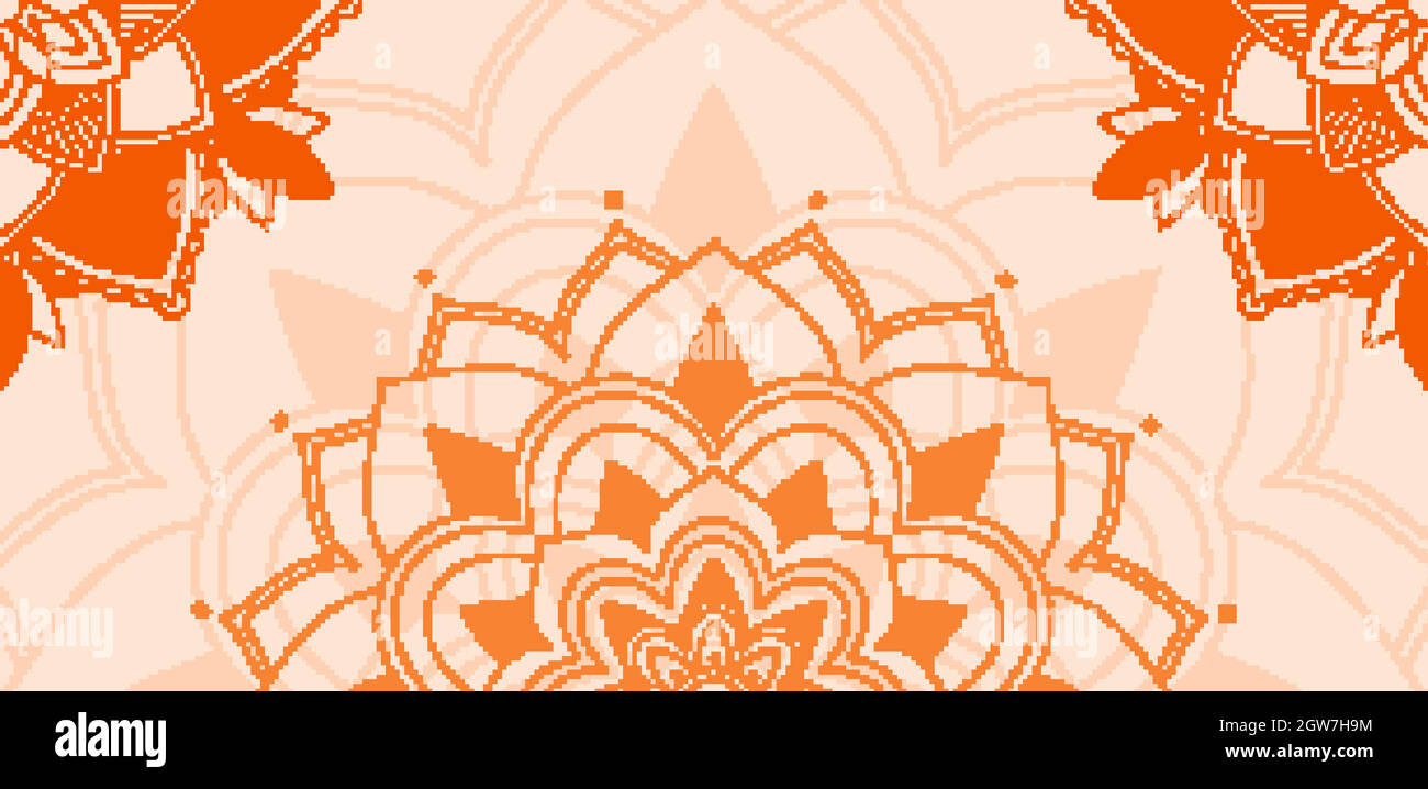 Mandala patterns on orange background Stock Vector Image & Art - Alamy