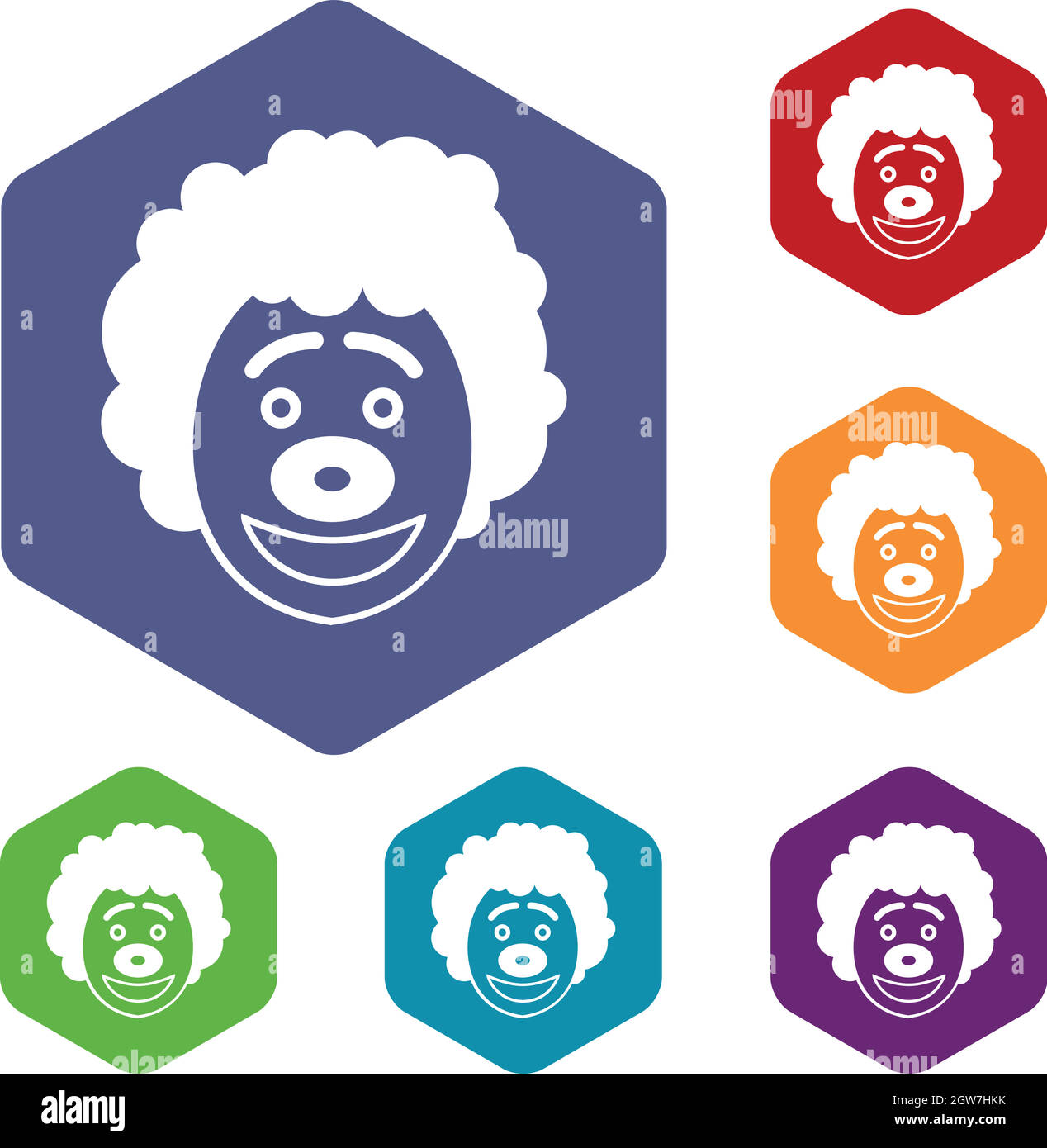 Clown head icons set Stock Vector Image & Art - Alamy