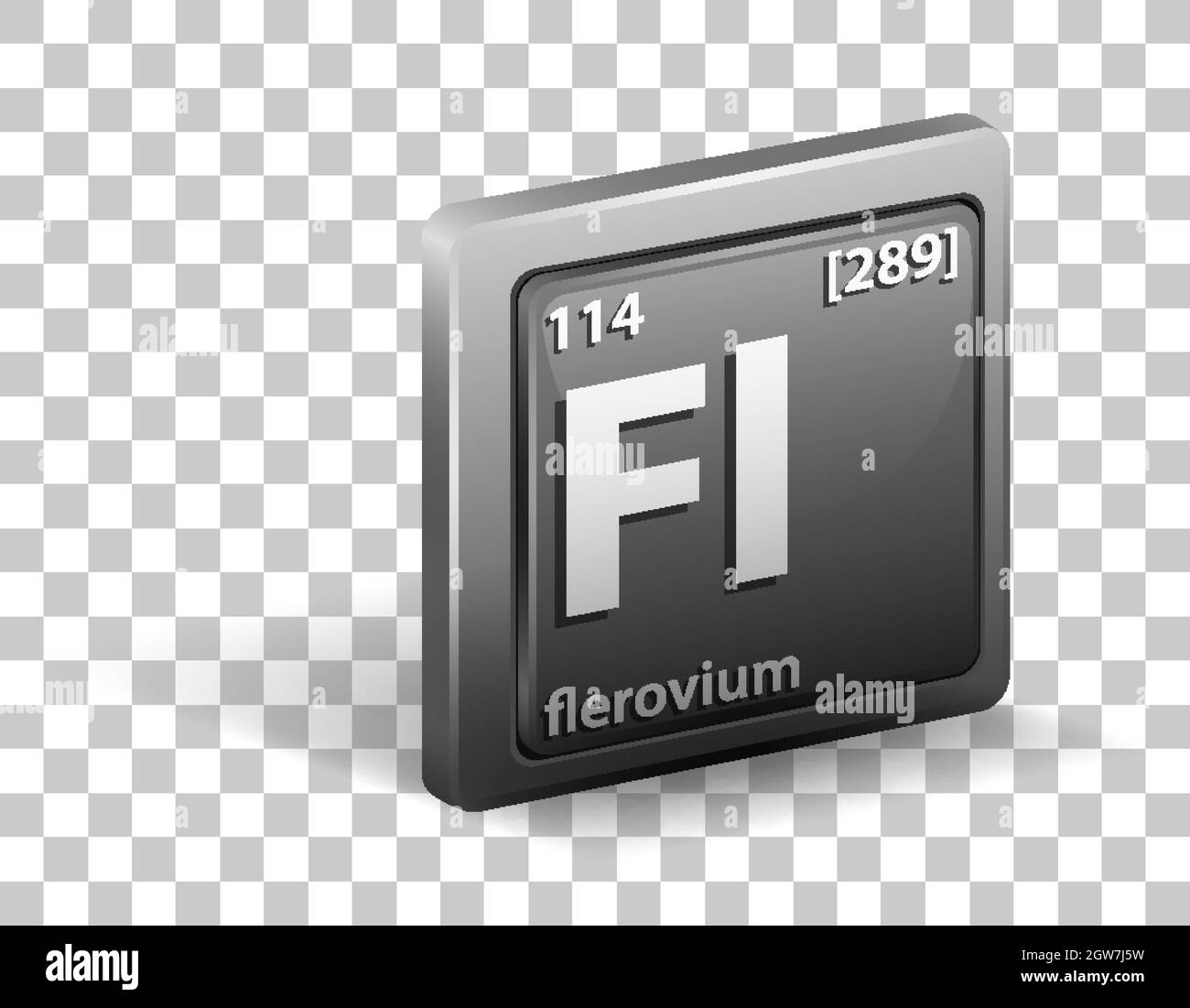 Flerovium chemical element. Chemical symbol with atomic number and ...