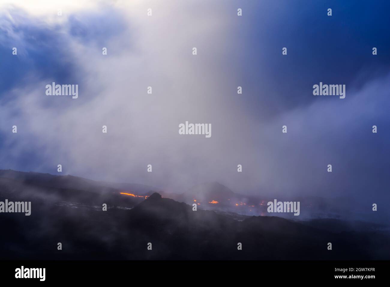 Volcanic eruption at Reunion Island Stock Photo - Alamy