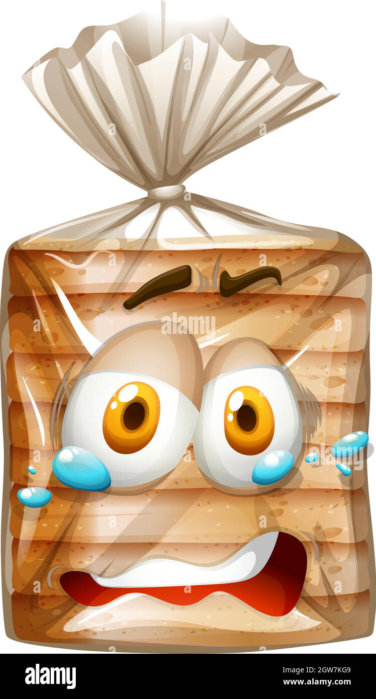 Bread package with scared face Stock Vector Image & Art - Alamy