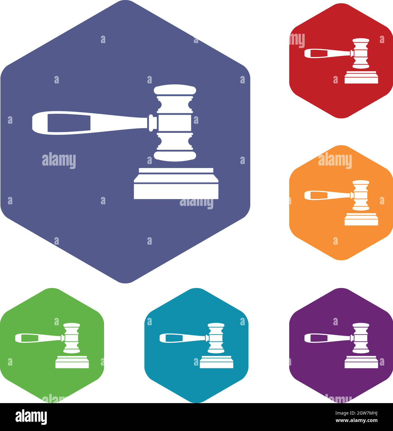 Judge gavel icons set Stock Vector Image & Art - Alamy