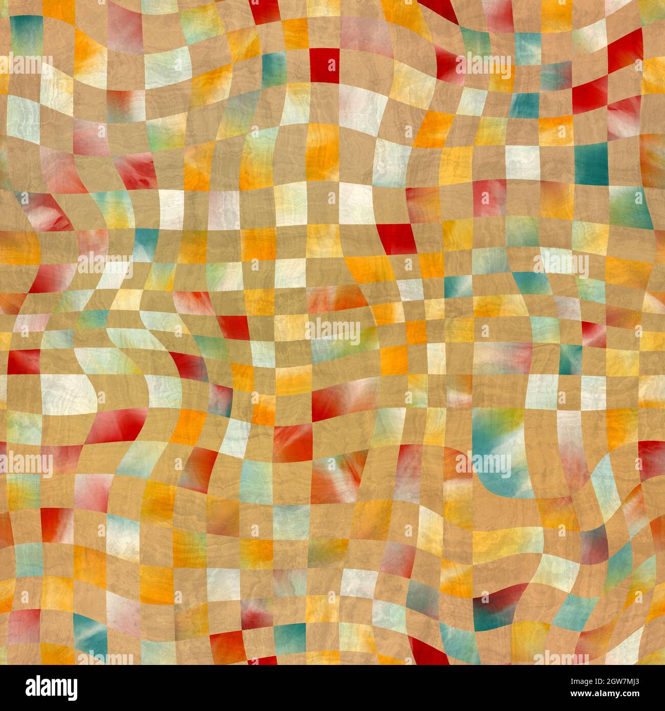 Seamless abstract wavy distorted check pattern for print Stock Photo ...