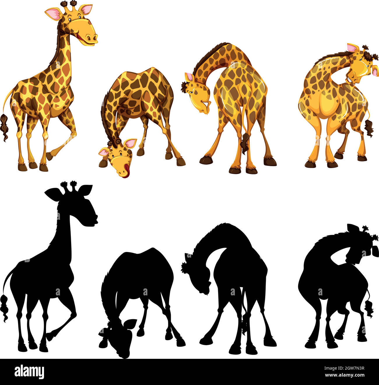 Cartoon giraffes illustration hi-res stock photography and images - Alamy