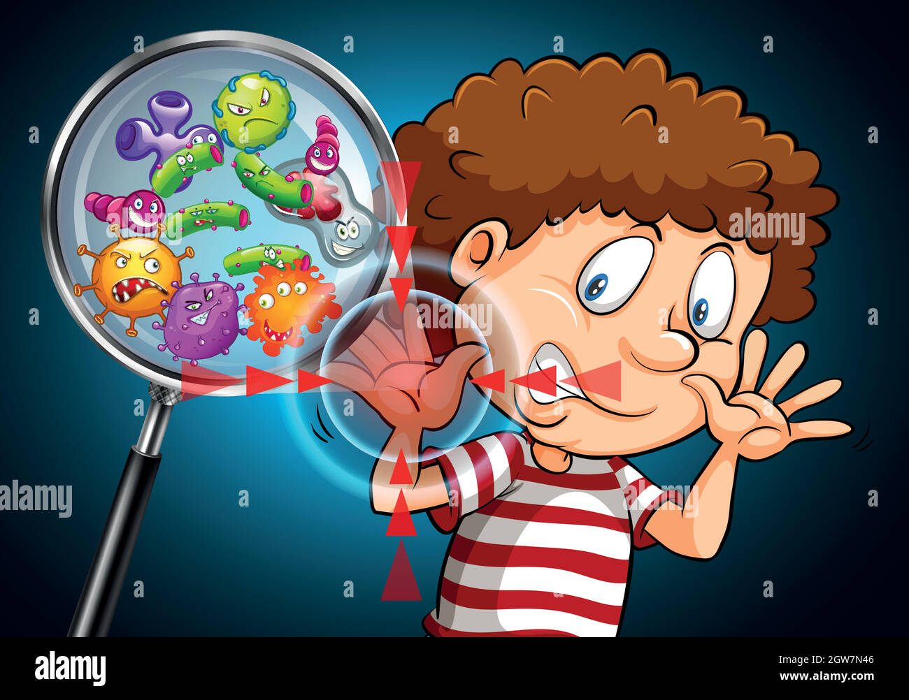 Bacteria on human hand Stock Vector Image & Art - Alamy