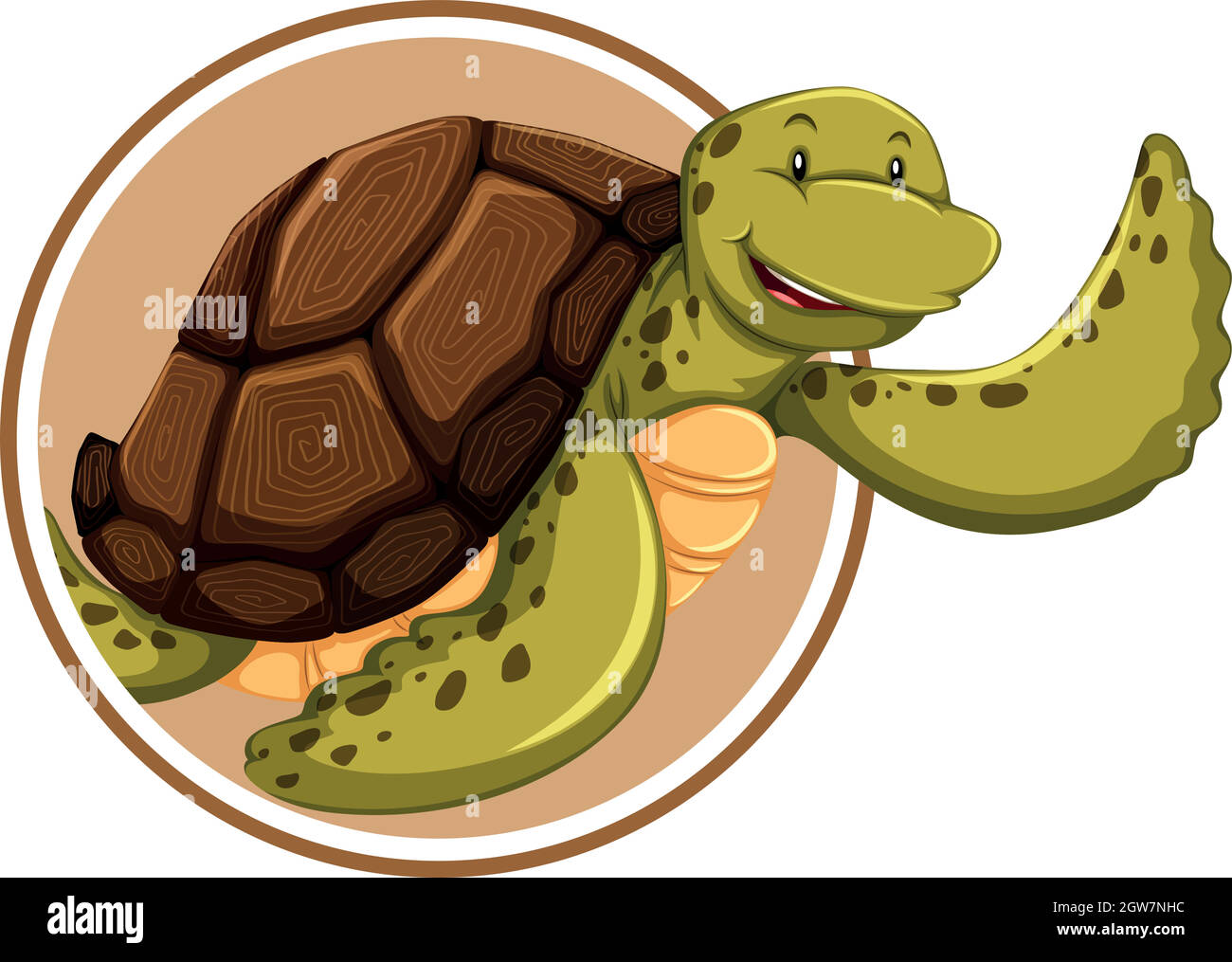 Sea turtle on sticker template Stock Vector Image & Art - Alamy