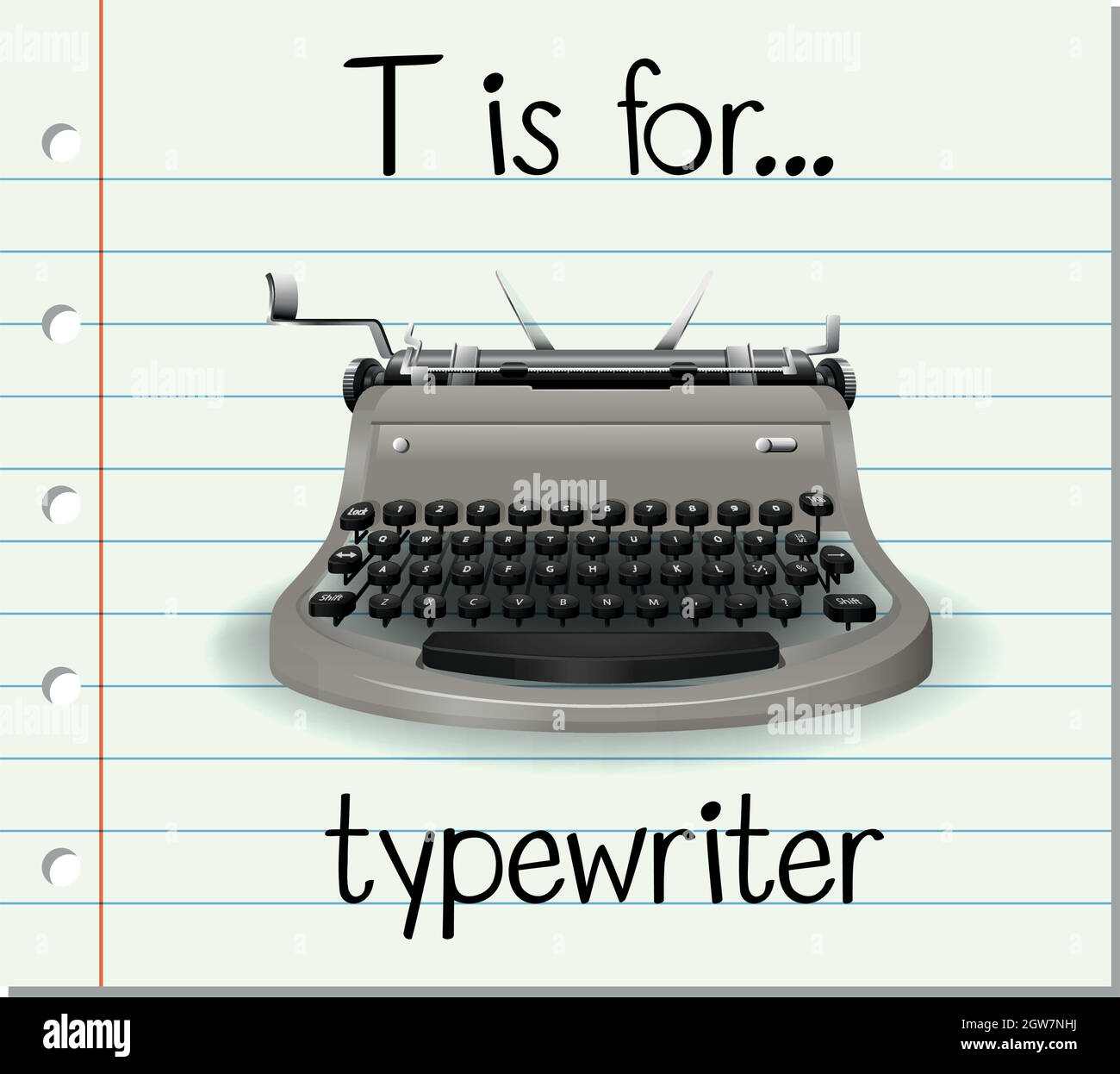Flashcard letter T is for typewriter Stock Vector Image & Art - Alamy