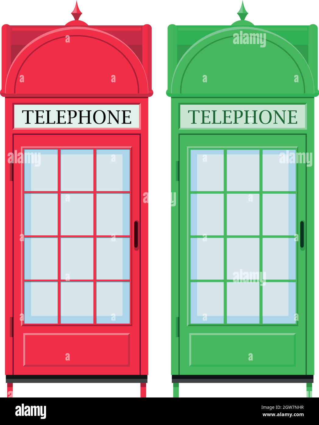 Two vintage telephone booths Stock Vector Image & Art - Alamy