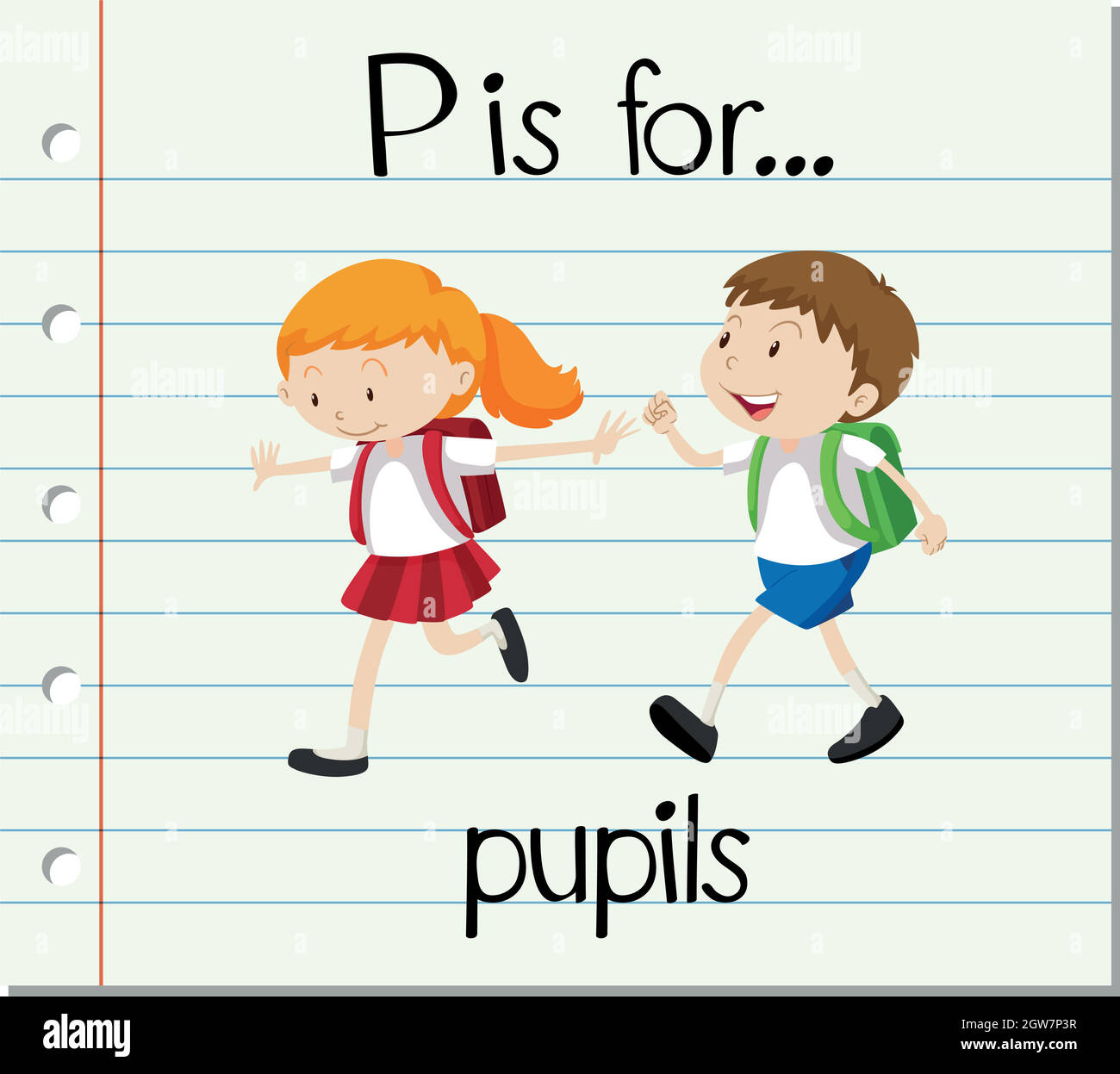Flashcard letter P is for pupils Stock Vector Image & Art - Alamy
