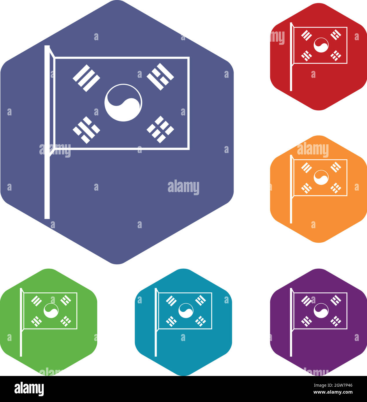 South Korea flag icons set Stock Vector Image & Art - Alamy