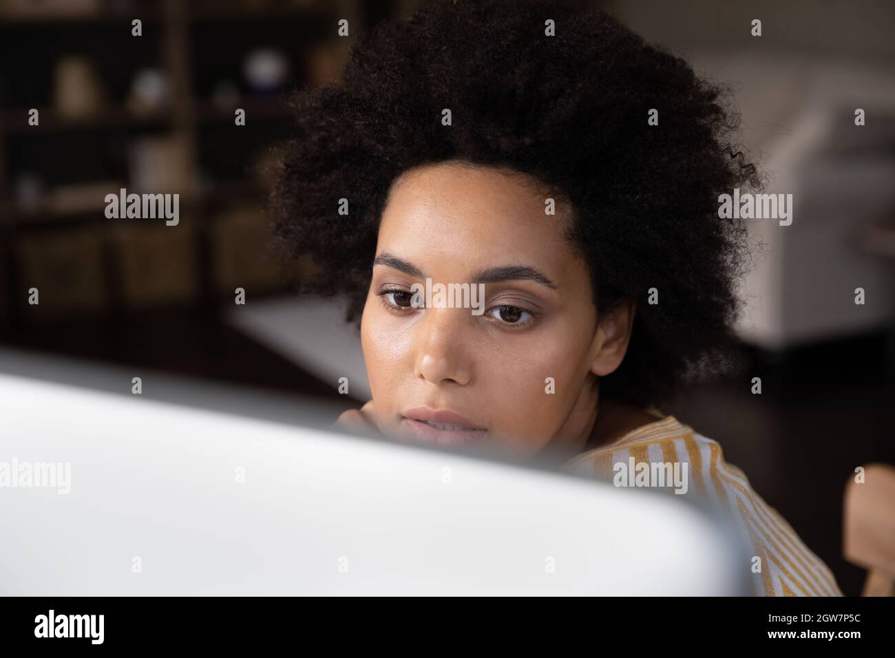 Closeup black focused concentrated female hi-res stock photography and ...