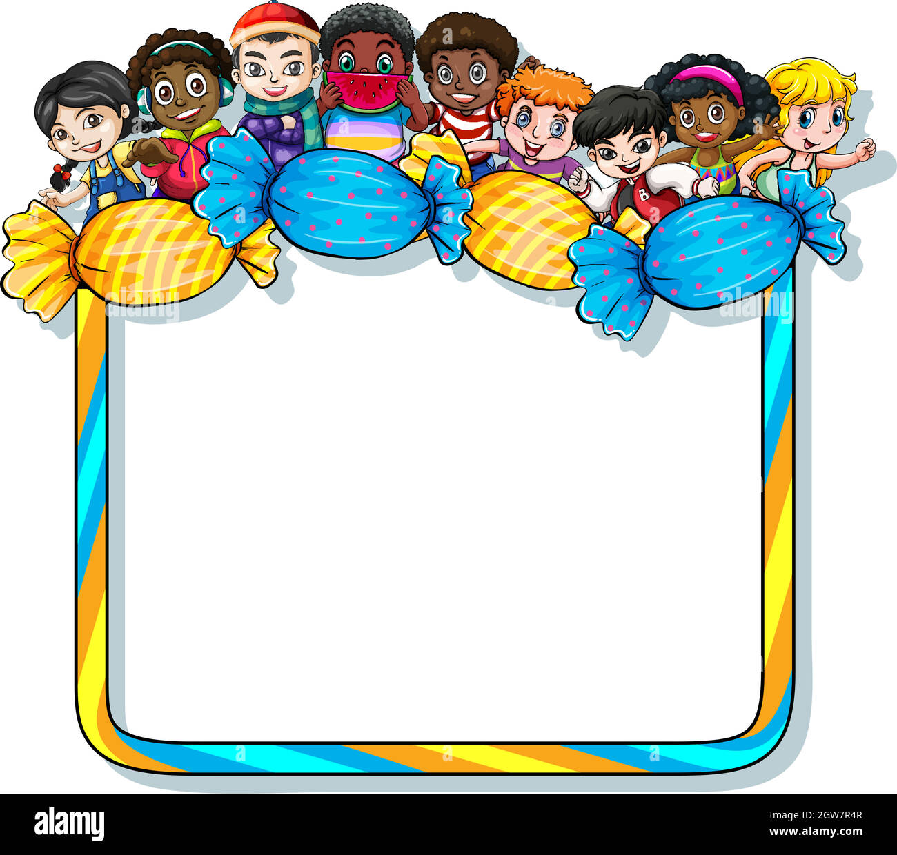Frame with candies and kids Stock Vector Image & Art - Alamy
