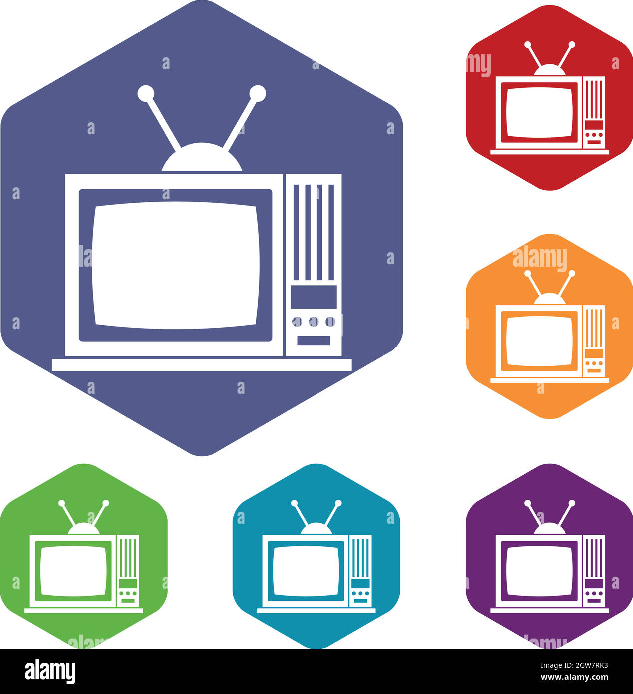 Retro TV icons set Stock Vector Image & Art - Alamy