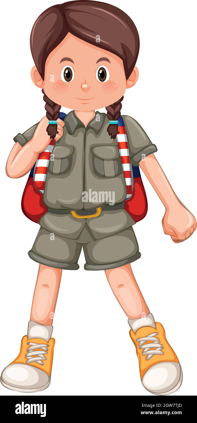 Young scout girl white background Stock Vector Image & Art - Alamy