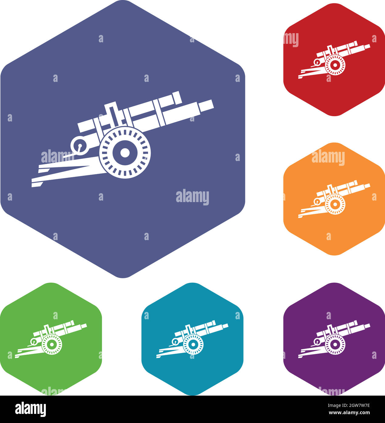 Artillery gun icons set Stock Vector Image & Art - Alamy