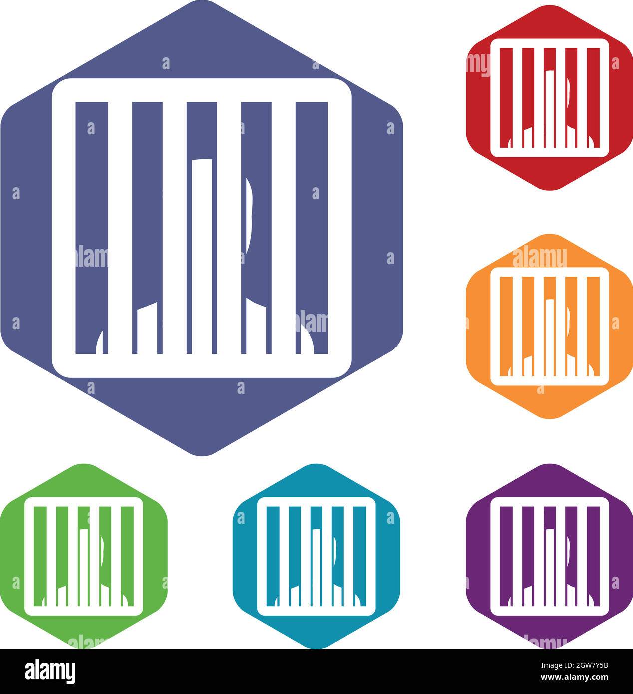 Man behind jail bars icons set Stock Vector Image & Art - Alamy