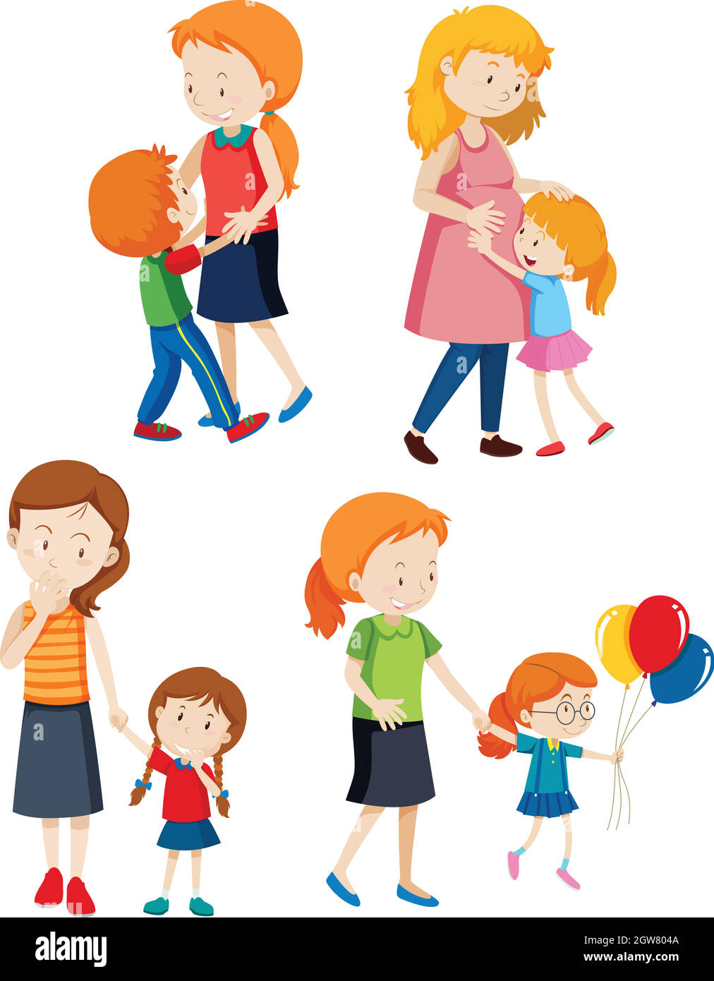 Set happy family children Stock Vector Images - Alamy