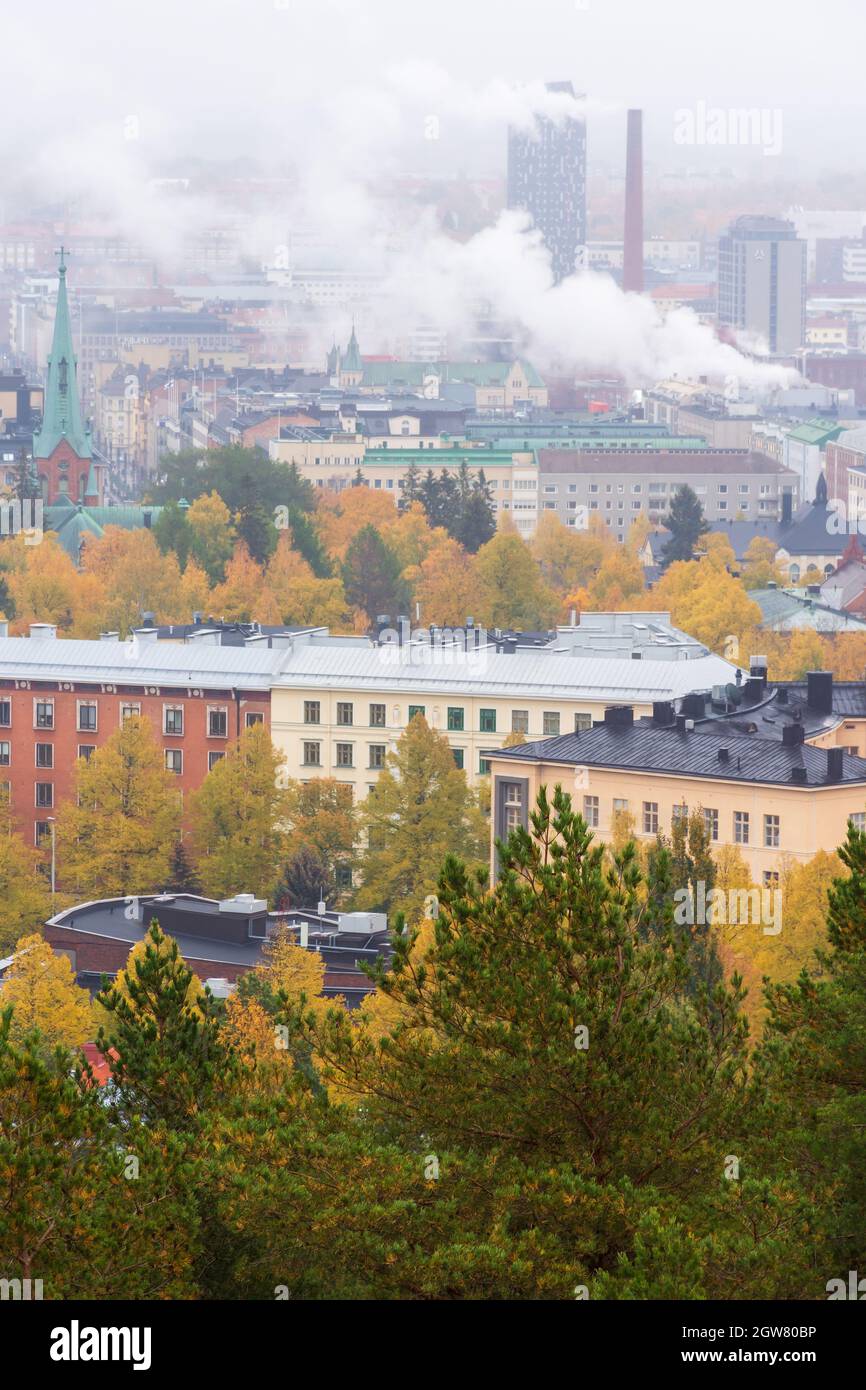 Autumnal colours from Pyynikki sightseeing tower in Tampere Finland ...