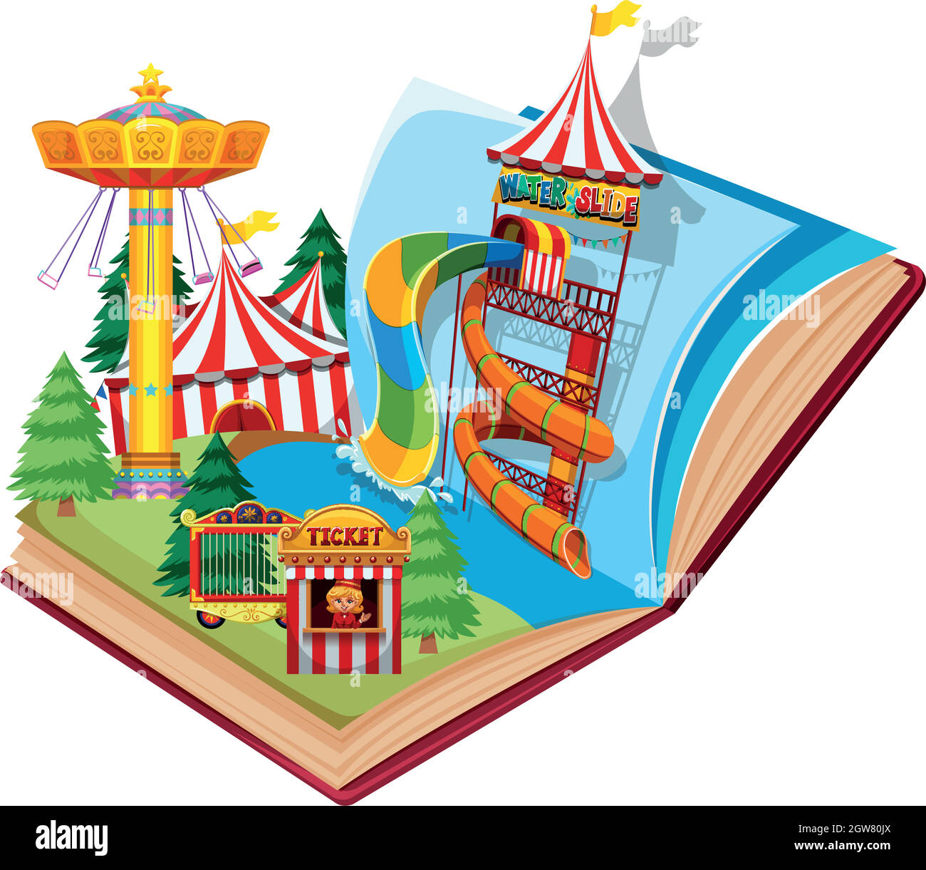 Theme amusement park scene Stock Vector Images - Alamy