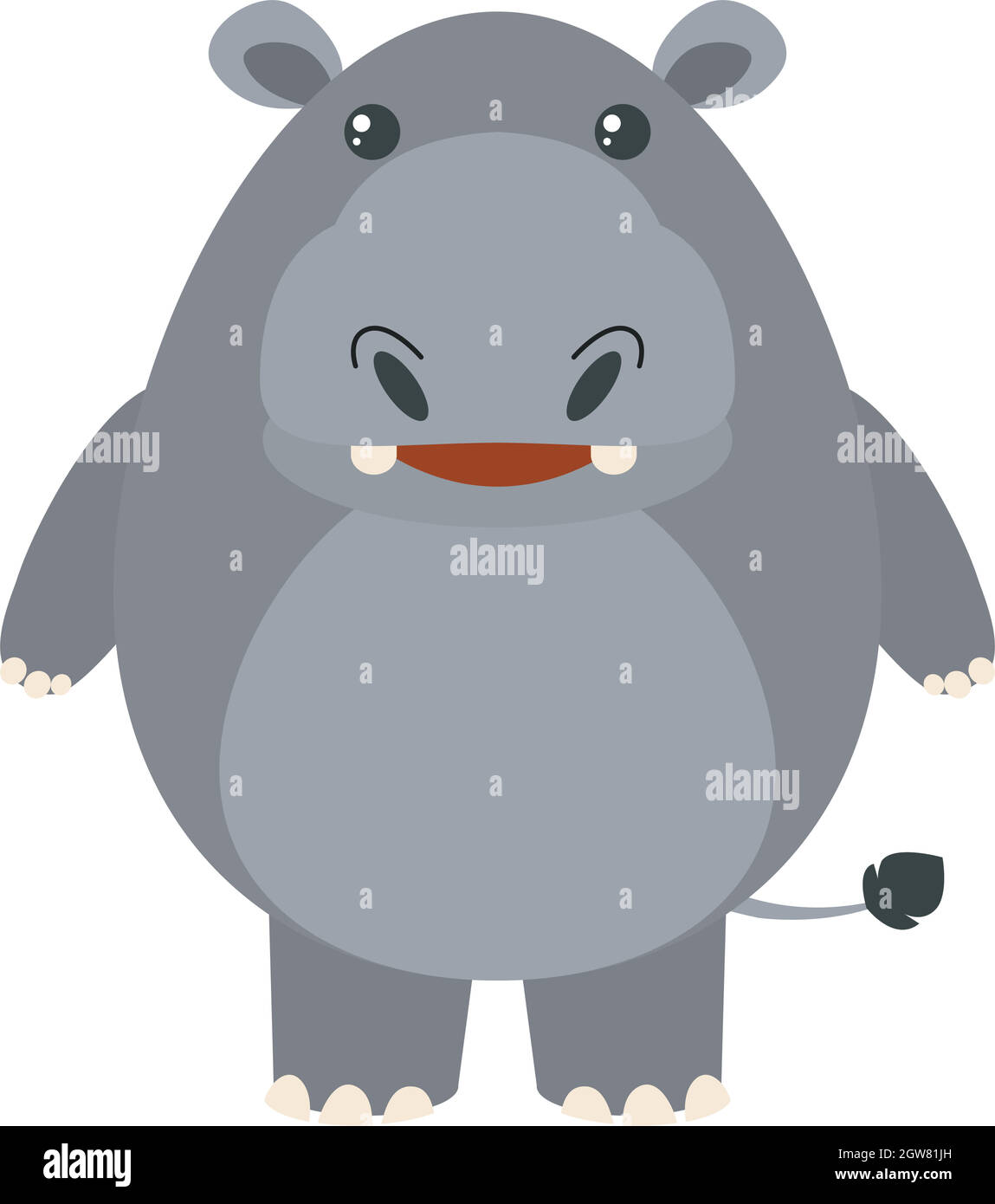 Cute hippo on white background Stock Vector Image & Art - Alamy