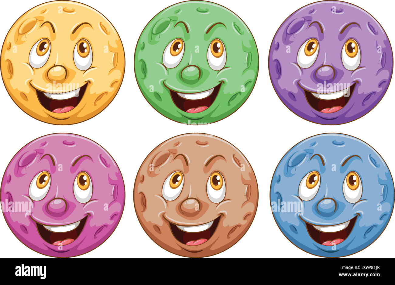 Planets with faces Stock Vector Image & Art - Alamy