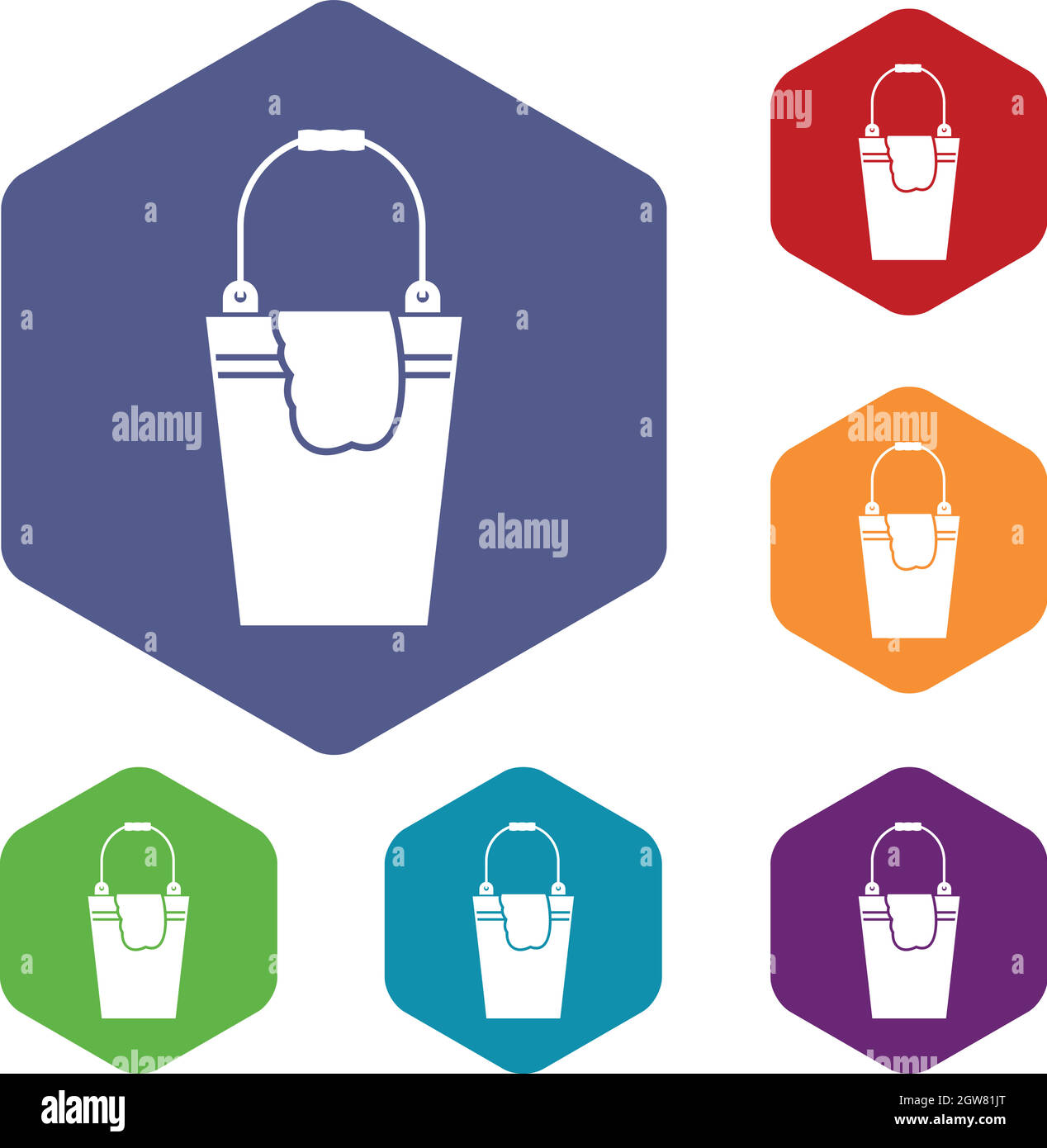 Bucket and rag icons set Stock Vector Image & Art - Alamy