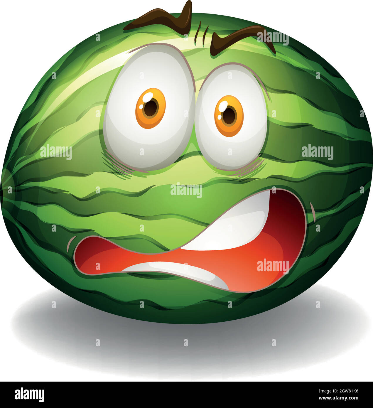 Funny watermelon fruit cartoon illustration hi-res stock photography ...